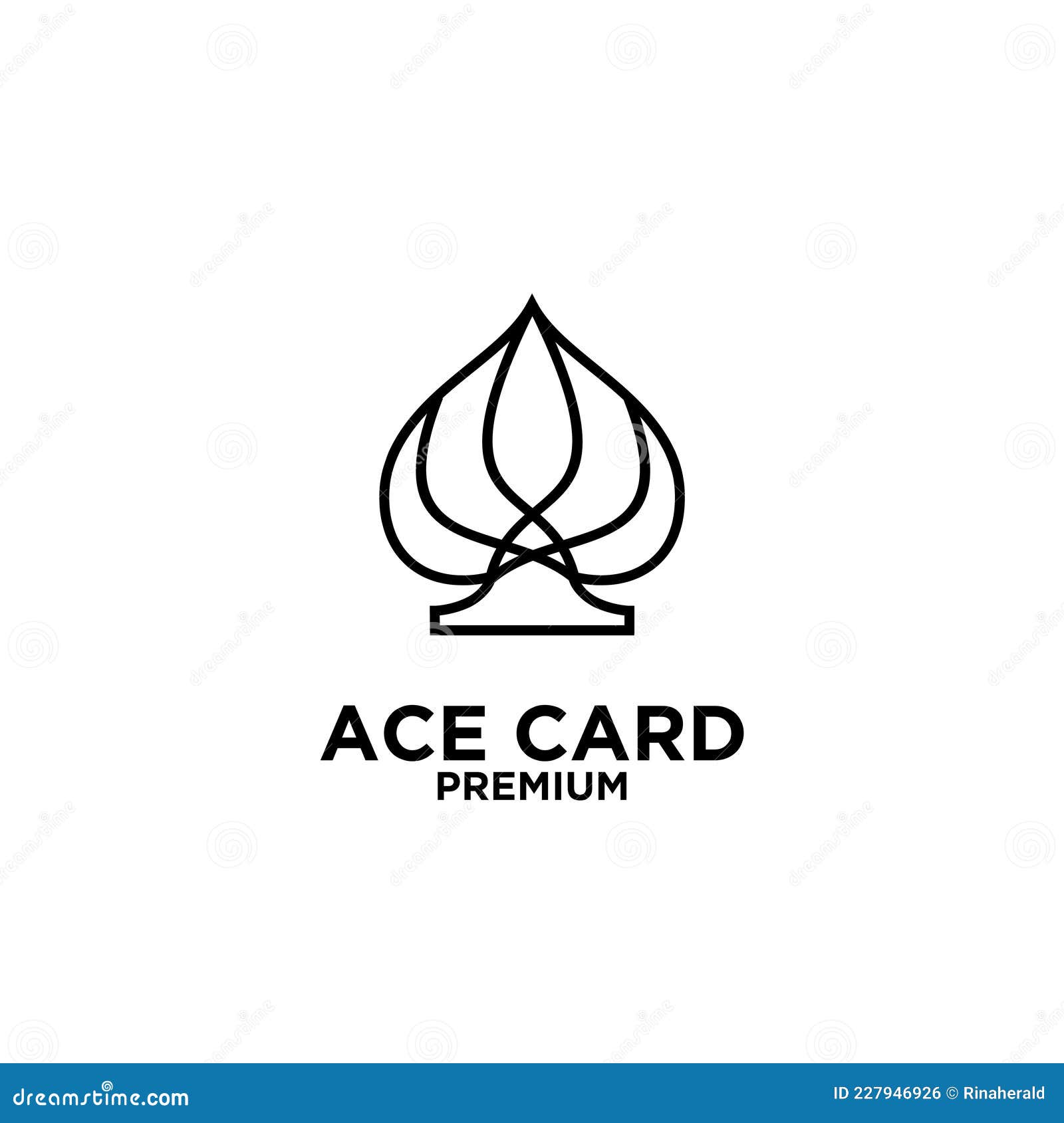 Premium Ace Card Black Vector Logo Design Stock Vector - Illustration ...