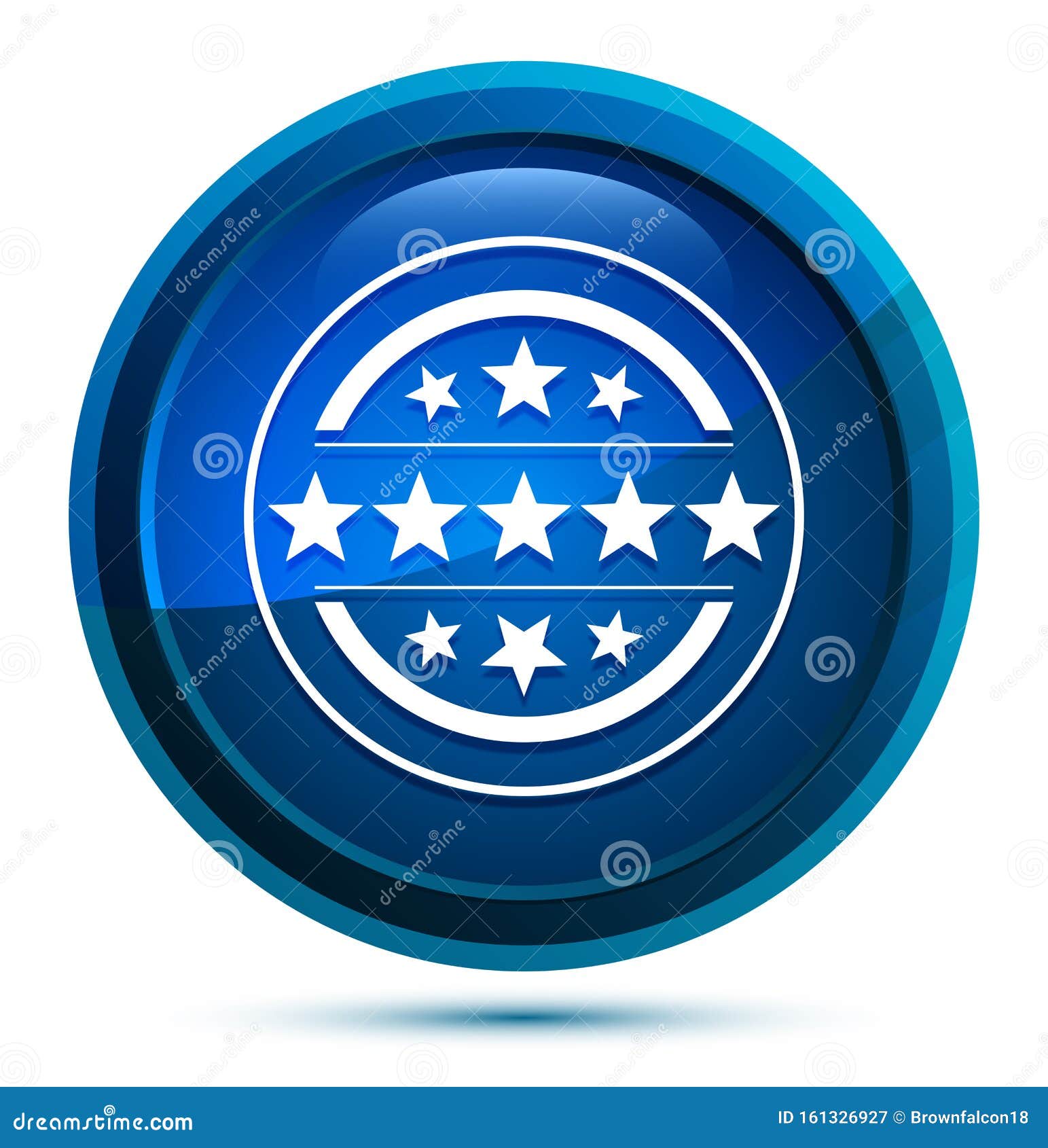 Premium Badge Icon Elegant Blue Round Button Illustration Stock Vector ...