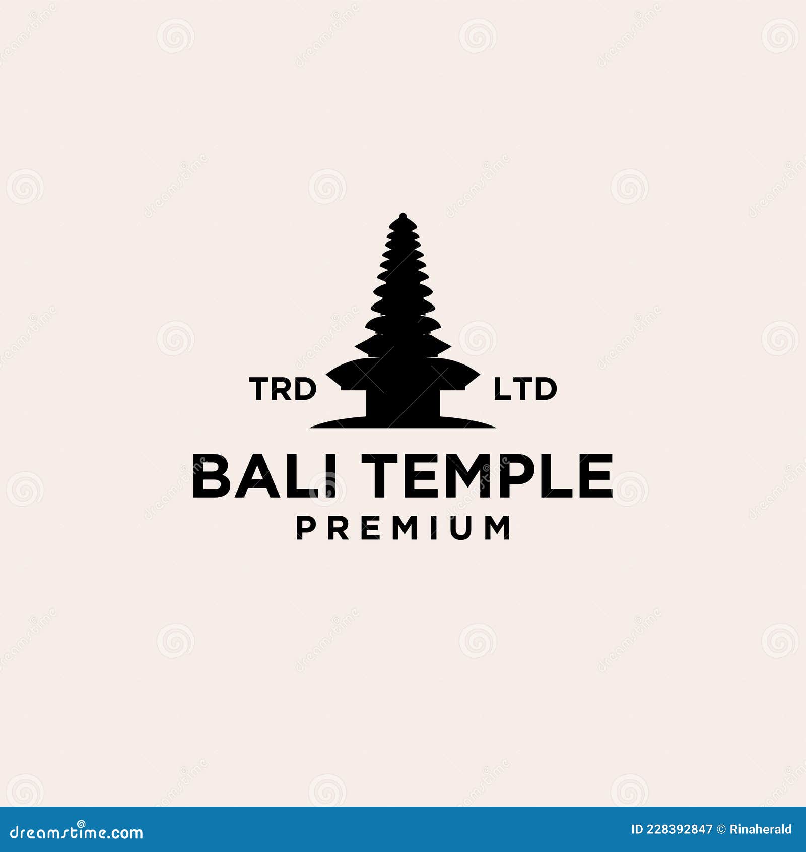 Premium Bali Temple Black Vector Logo Design Stock Vector ...