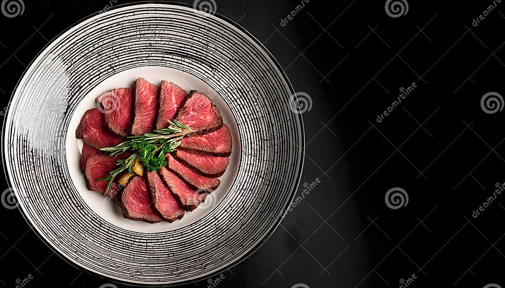 Premium Beef Buffet in Restaurant, Top View, Copy Space, Generative AI ...