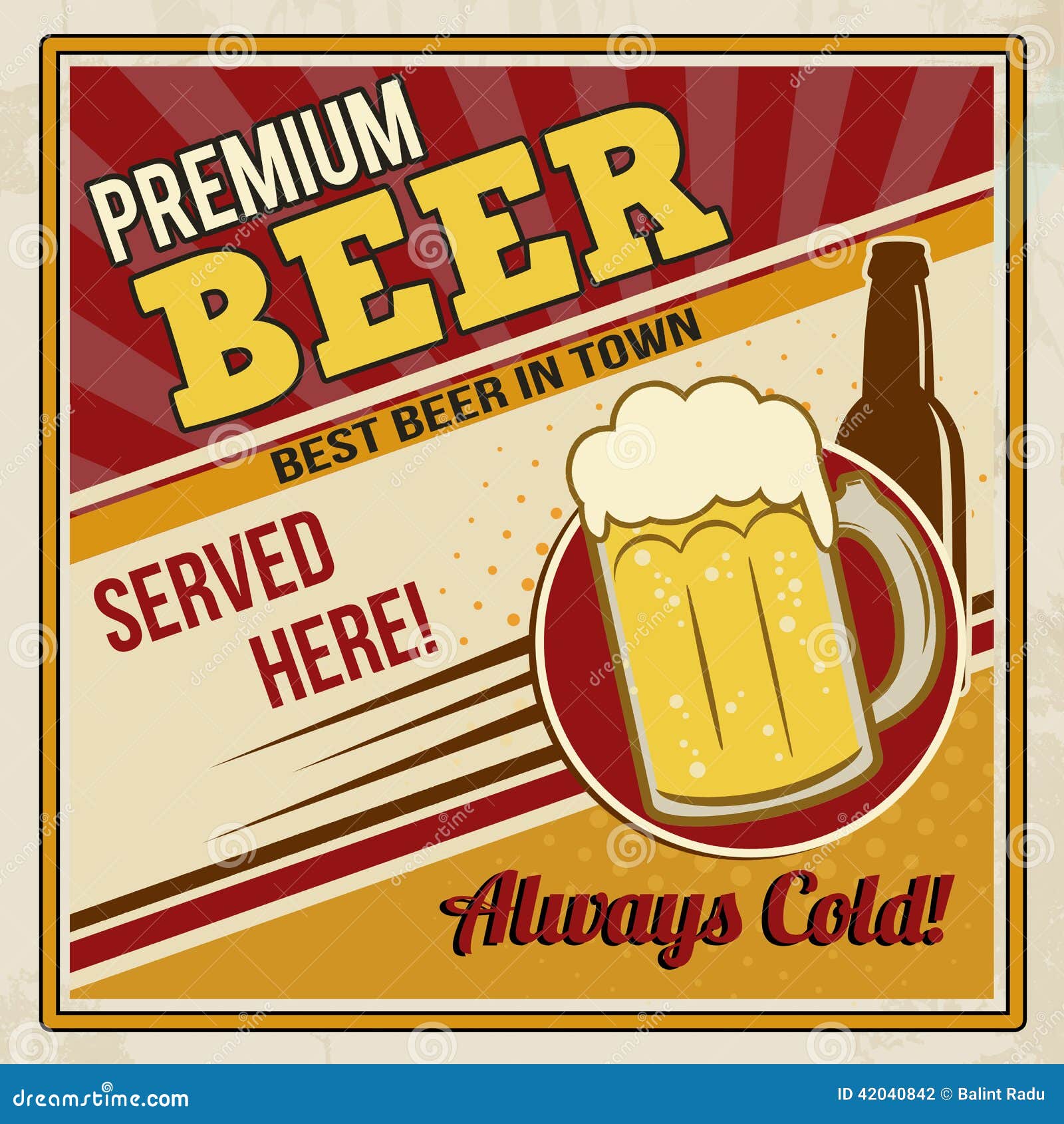 Premium beer retro poster stock vector. Illustration of retro - 42040842