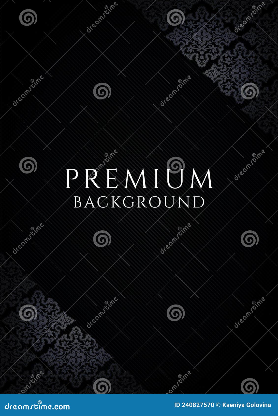 Premium Black Background in Vertical Format with Ornamental Corners and ...