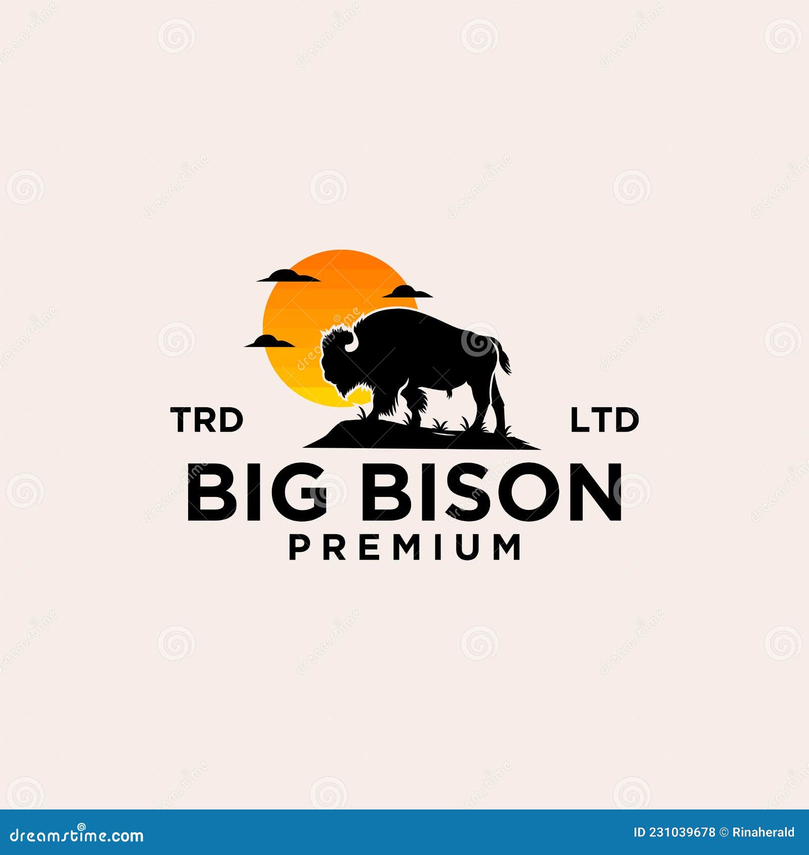 Premium Black Bison Vector Logo Icon Design Stock Illustration ...