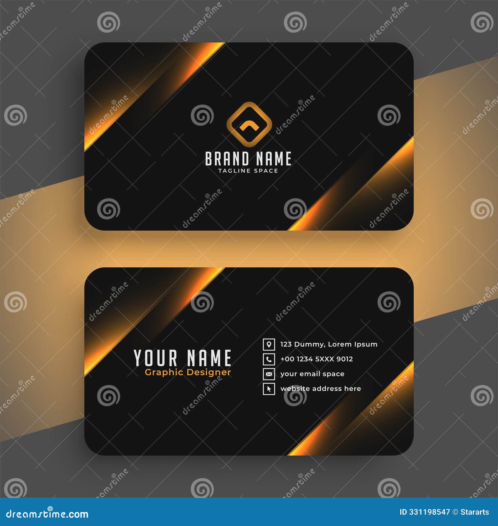 Premium Black and Gold Elegant Business Card Template Stock ...