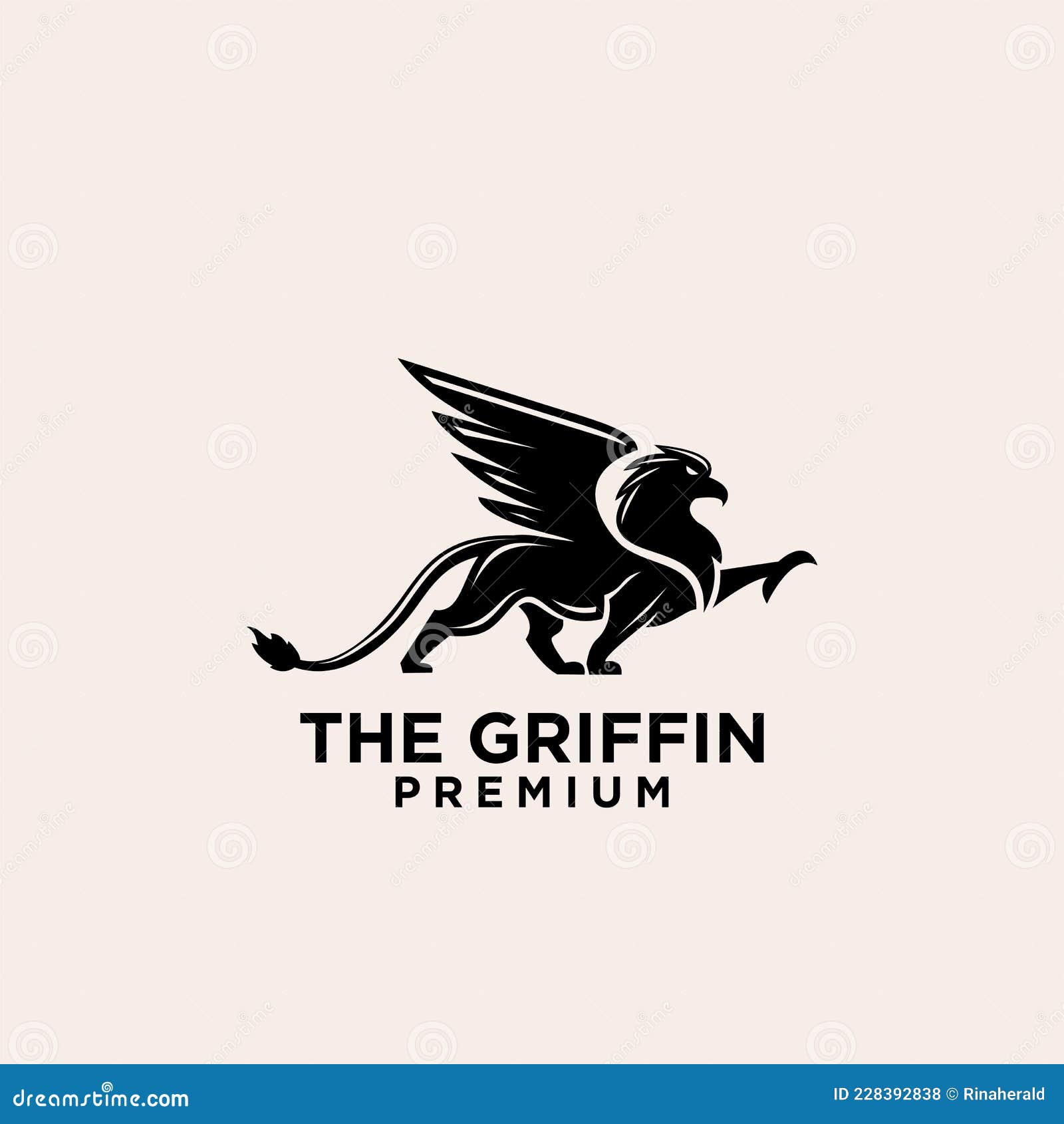 Premium Black Griffin Vector Logo Design Stock Vector - Illustration of ...