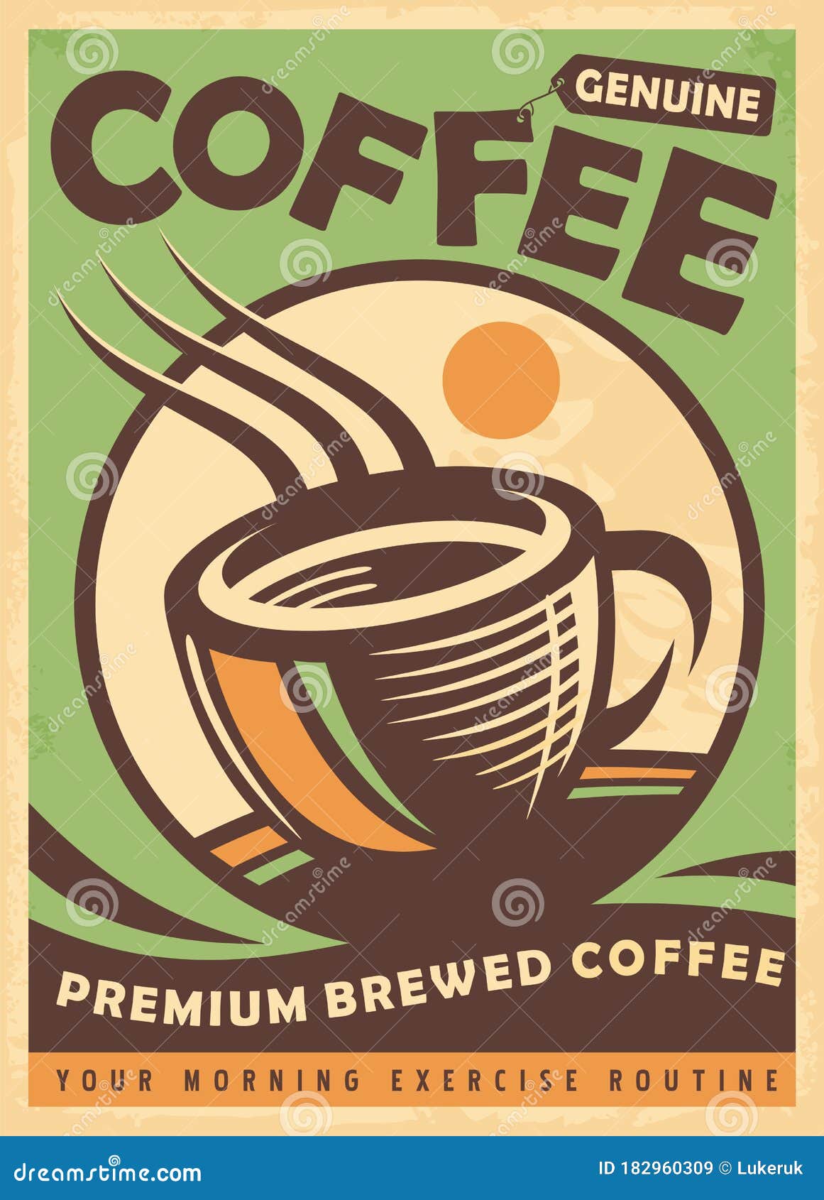 Premium Brewed Coffee Retro Ad Design Stock Vector - Illustration of ...