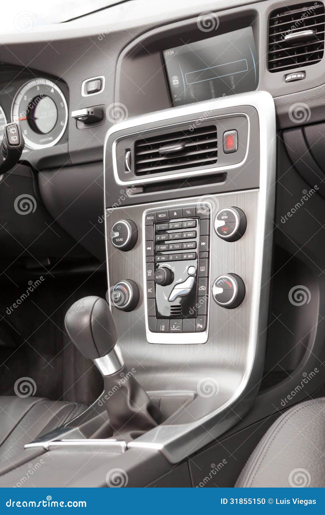 Premium car grey dashboard stock photo. Image of interior - 31855150