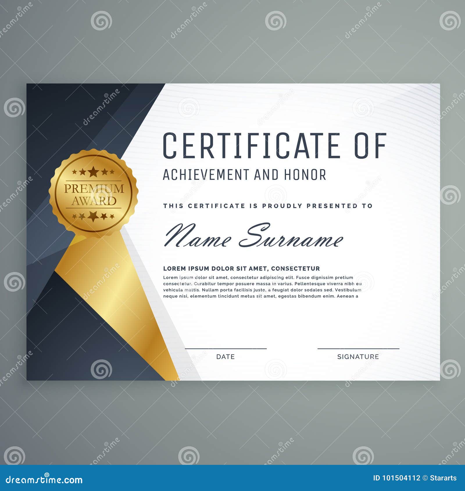 Premium Certificate of Appreciation Award Design Stock Vector ...