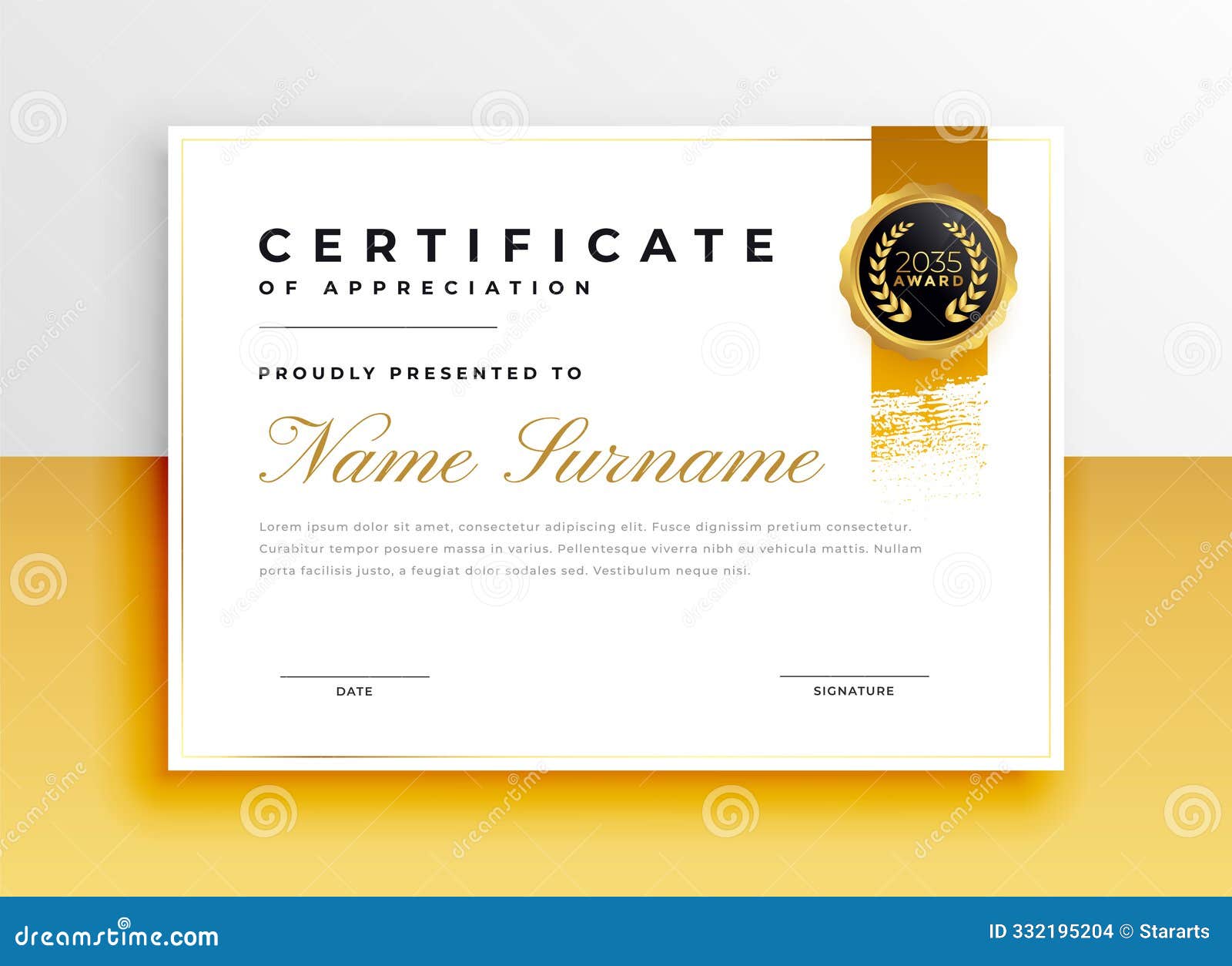 Premium Certificate of Honor Template for Winner Honor Stock ...