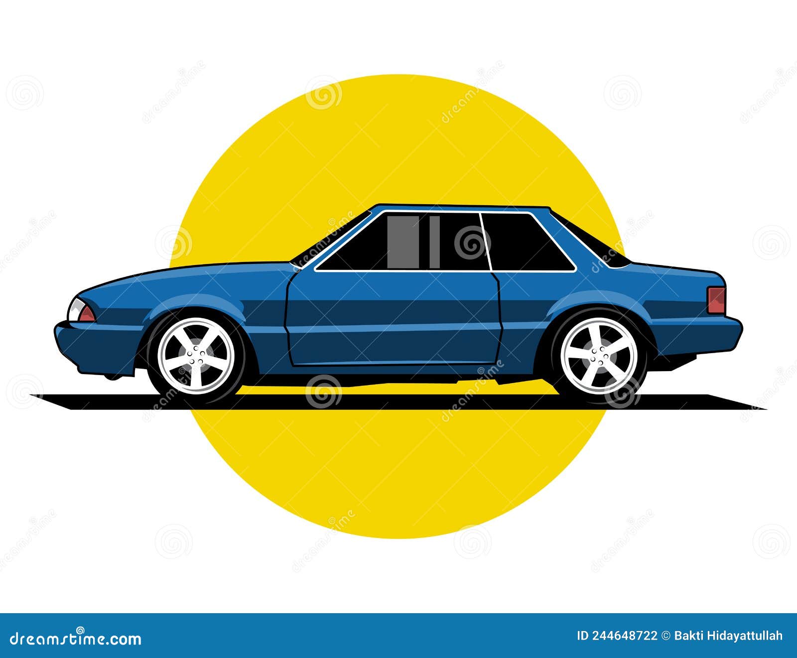 Outstanding Blue Color for Side Face Car Vector Illustration Graphic ...