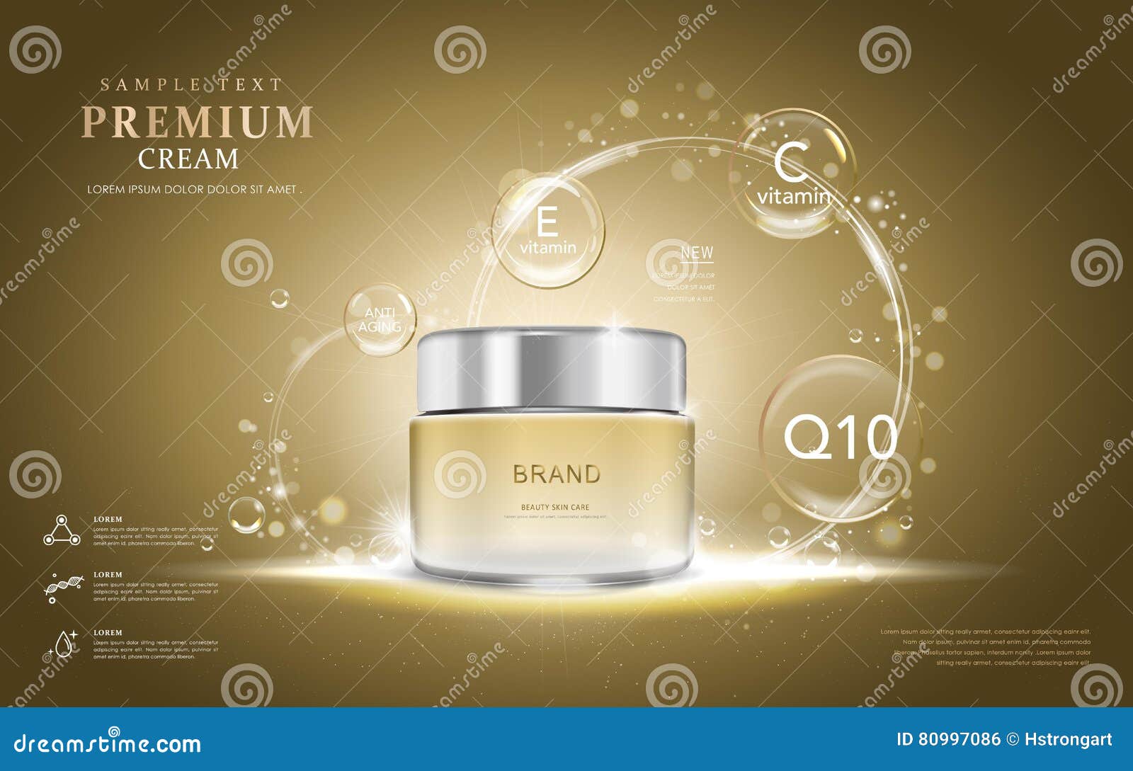Premium cream ads stock vector. Illustration of skincare - 80997086