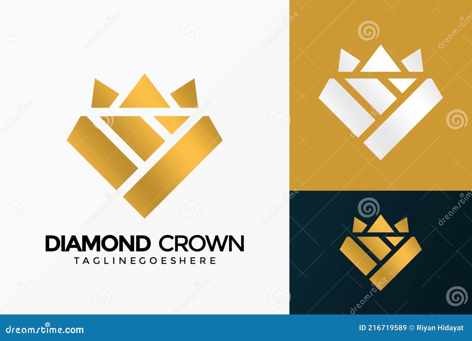 Premium Diamond Crown Logo Vector Design. Abstract Emblem, Designs ...
