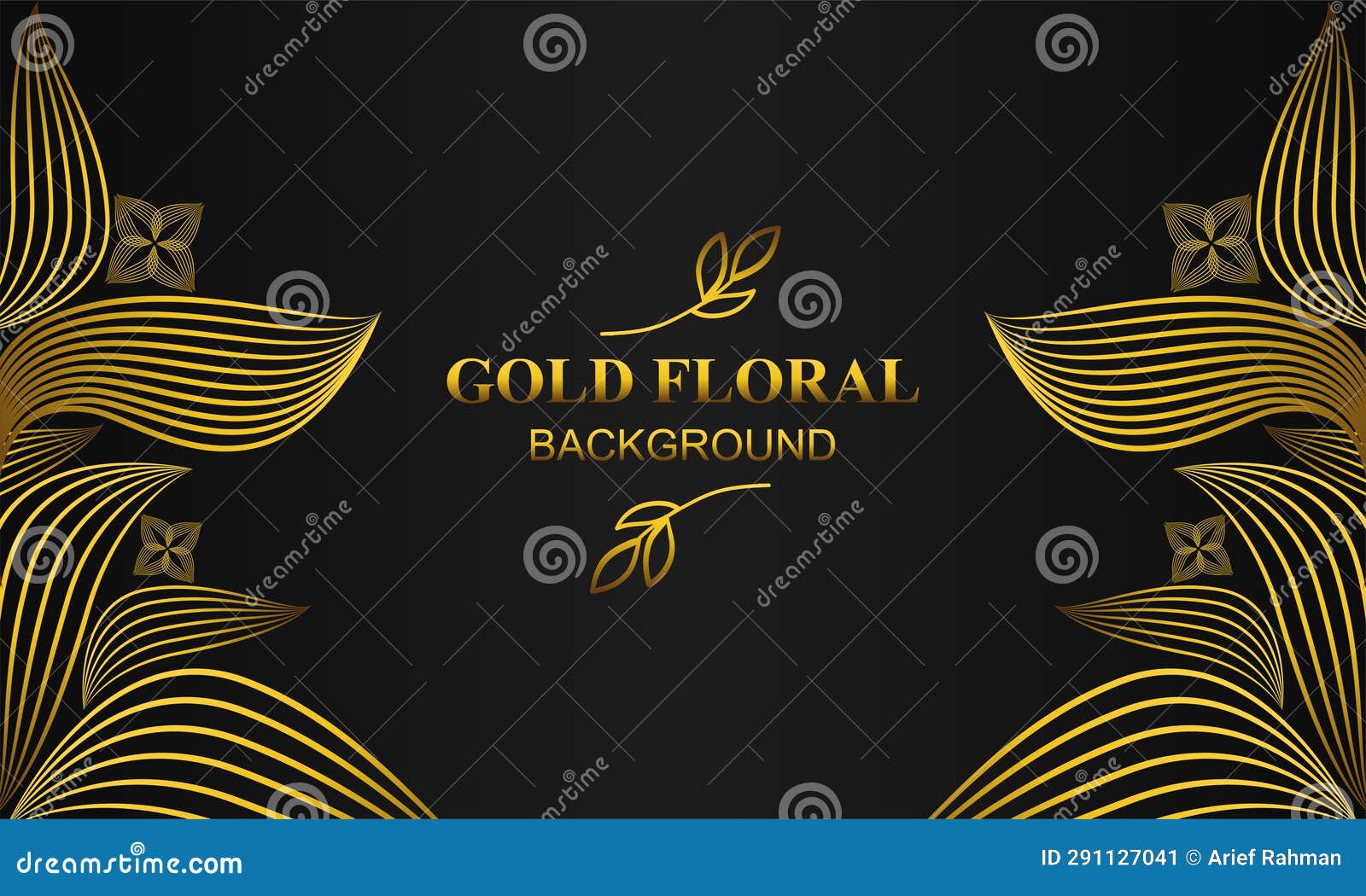 Premium Elegant Gold Floral Background with Floral and Leaf Ornament ...
