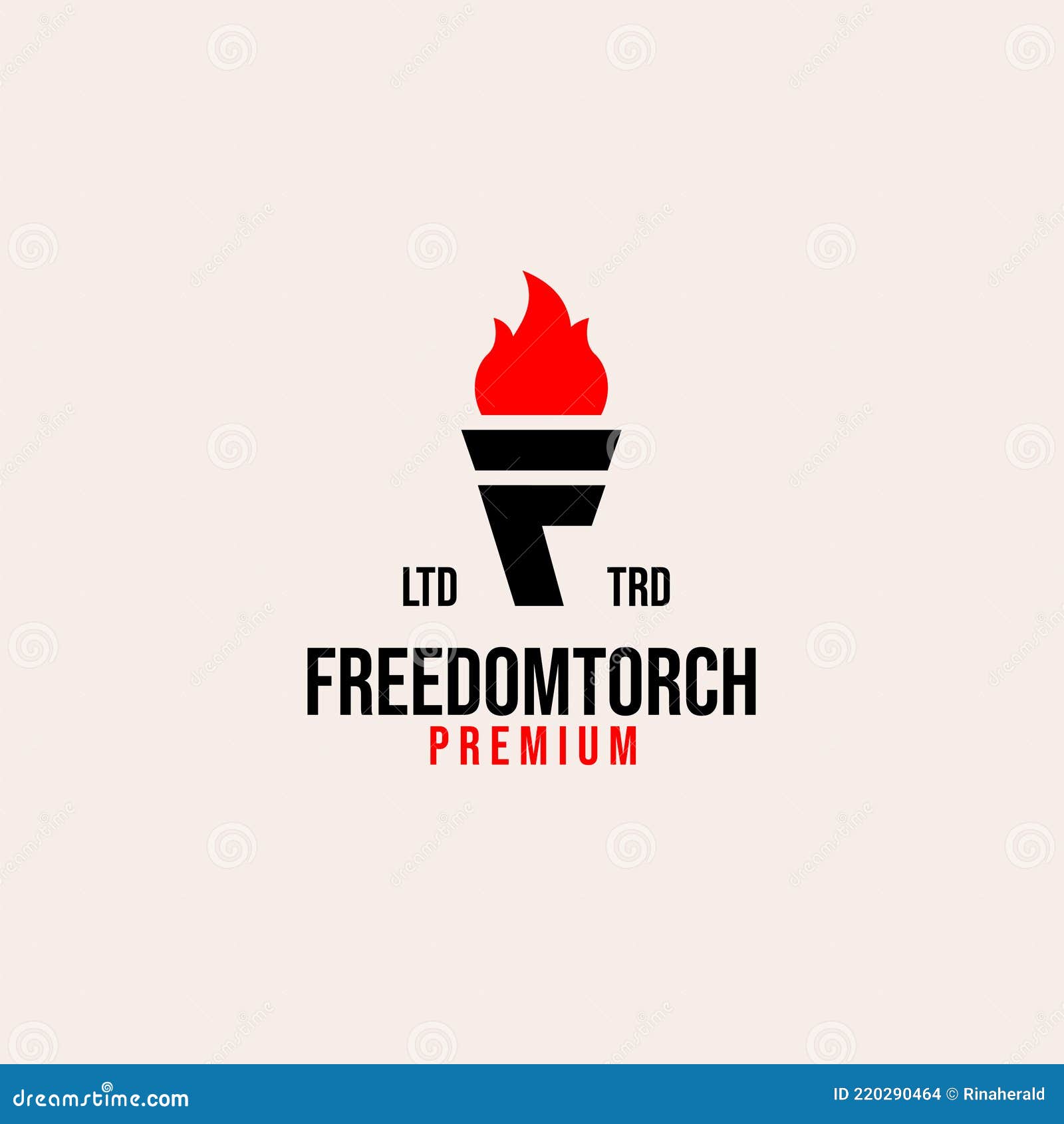 Premium Freedom Torch Vector Logo Design Stock Illustration ...