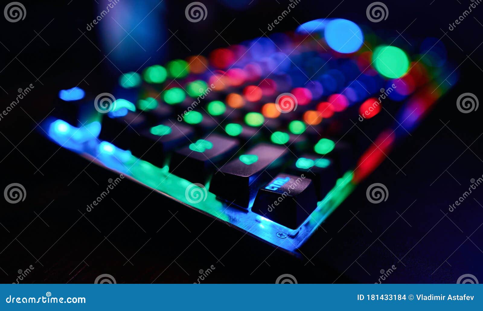 Premium Gaming RGB LED Backlit Keyboard. Mostly Green, Blue and Red ...