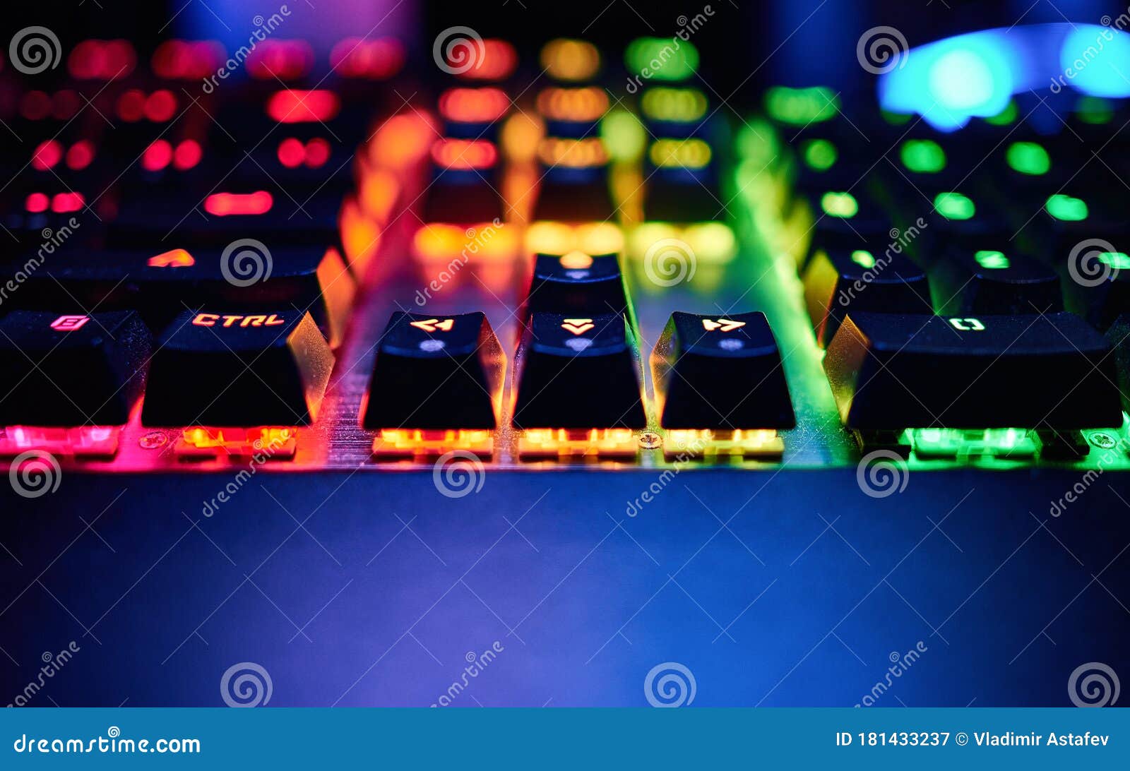 Premium Gaming RGB LED Backlit Keyboard. Mostly Red, Orange and Green ...