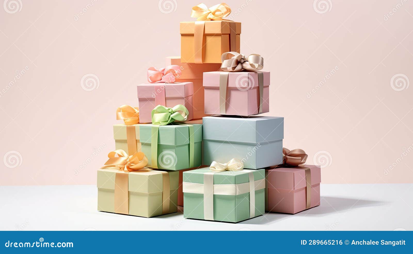 Premium Gift Box in Pastel Colors V3 Generrative Ai Stock Illustration ...