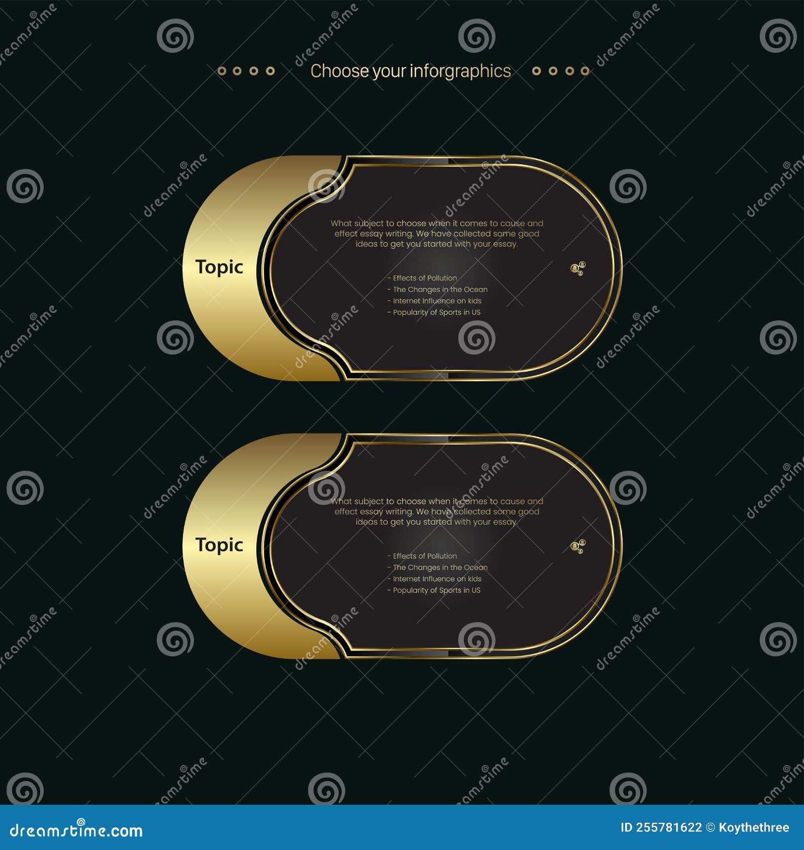 2 Premuim and Gold Buttons Template Design. and a Rounded Element ...
