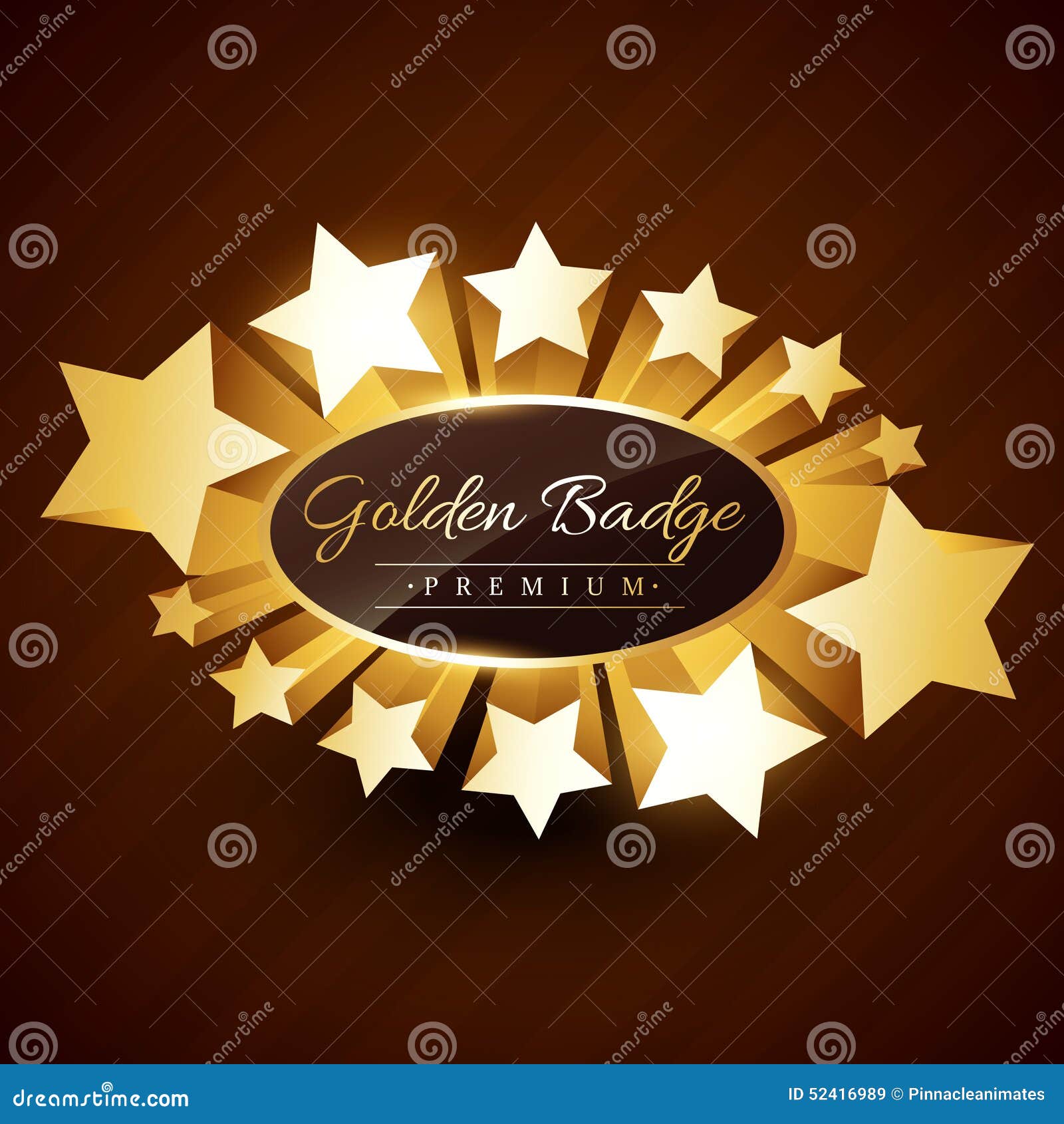 Premium Golden Badge Design with Stars Stock Illustration ...