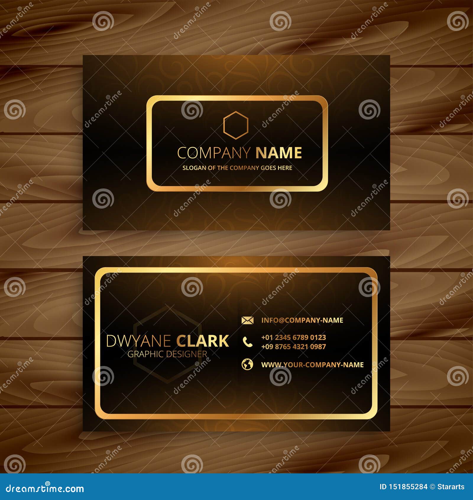 Premium Golden Business Card Design Stock Vector - Illustration of ...