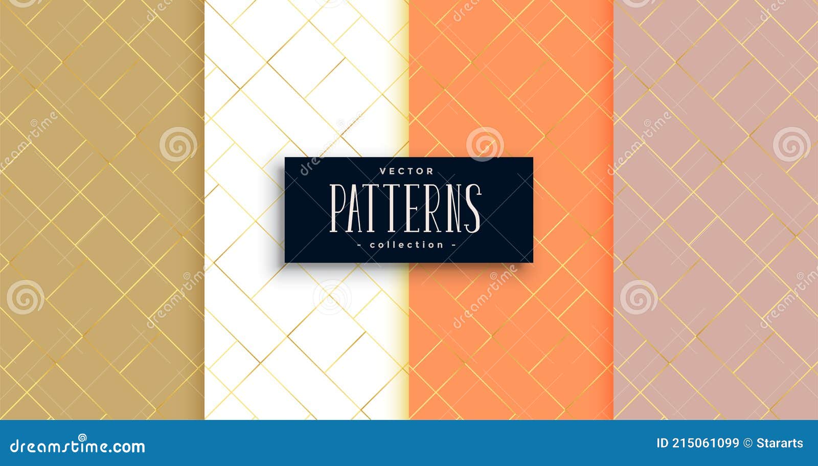 Premium Golden Diamond Shape Diagonal Lines Pattern Set Stock Vector ...