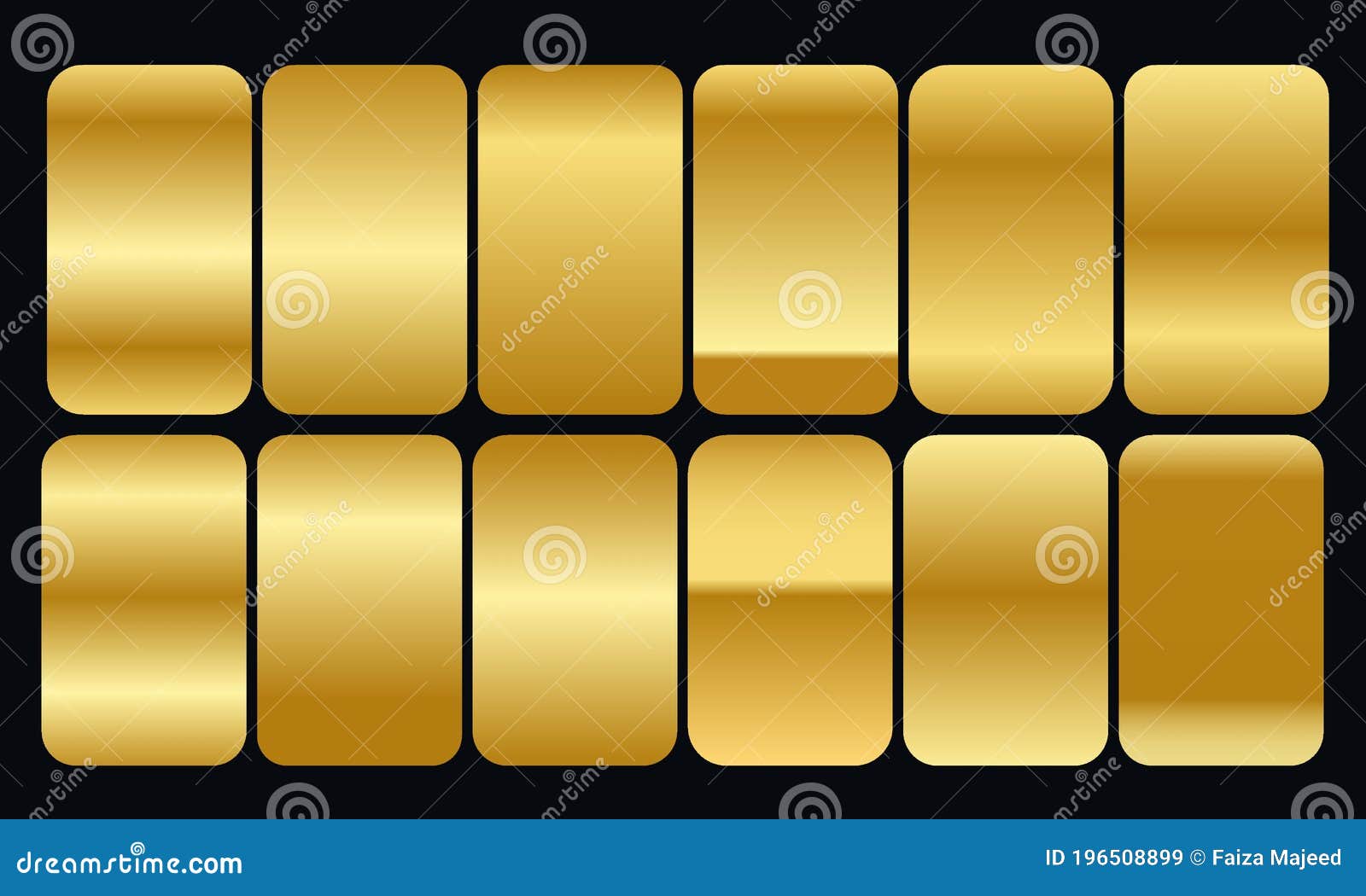 Premium Golden Gradients Swatches Set Vector Stock Vector ...