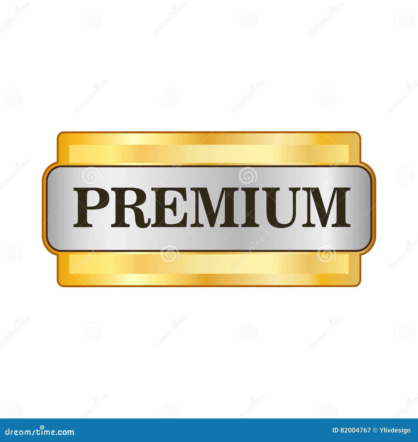 Premium Golden Label Icon in Flat Style Stock Vector - Illustration of ...