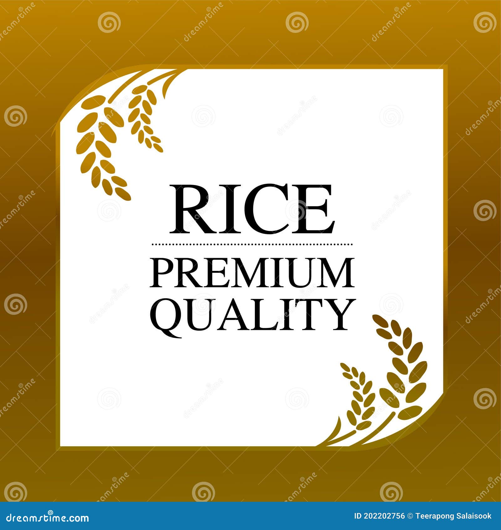 Premium Rice Great Quality Design Concept Vector. Stock Vector ...