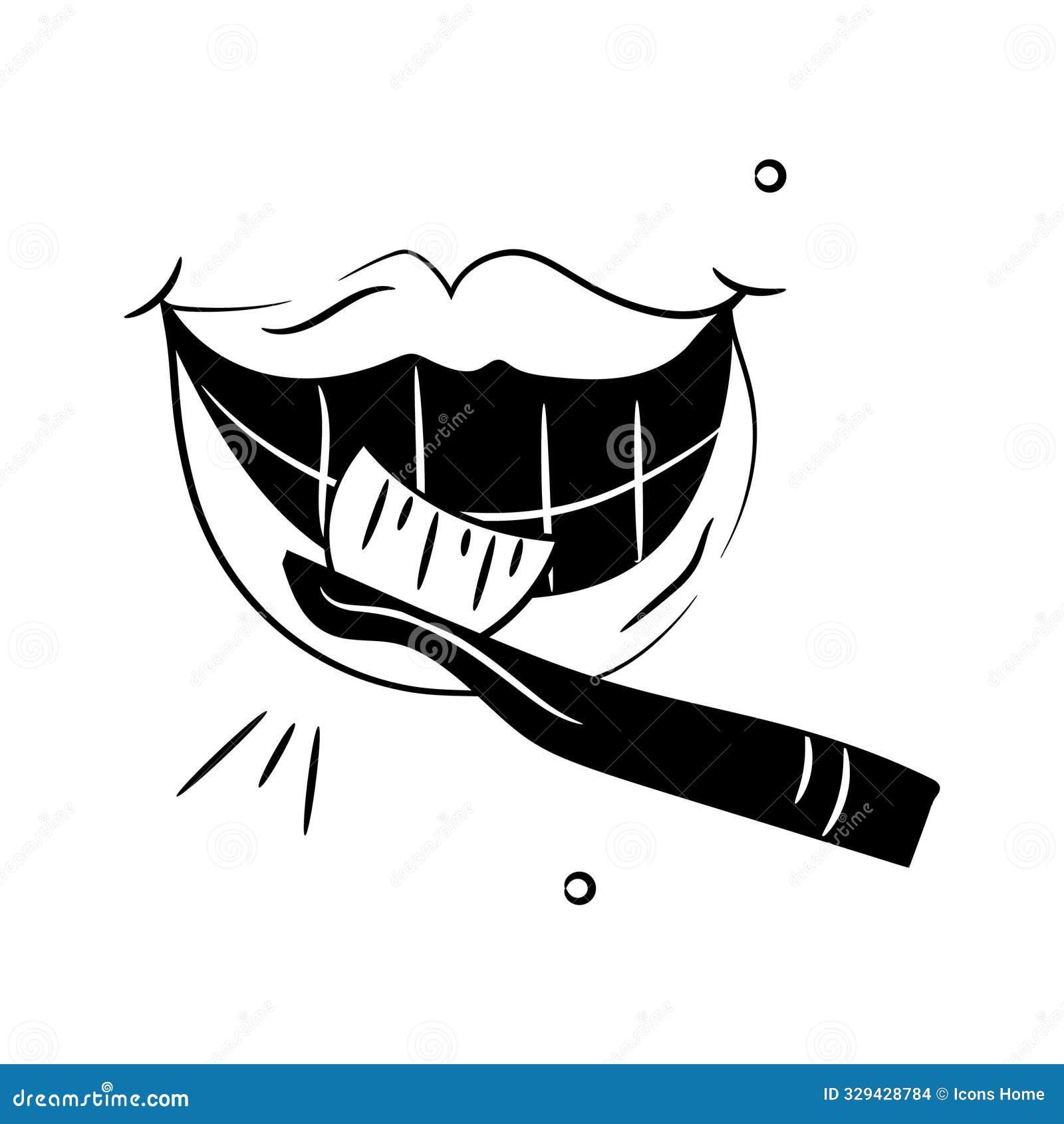 Premium Hand Drawn Doodle Icon of Brushing Teeth, Customizable Vector ...