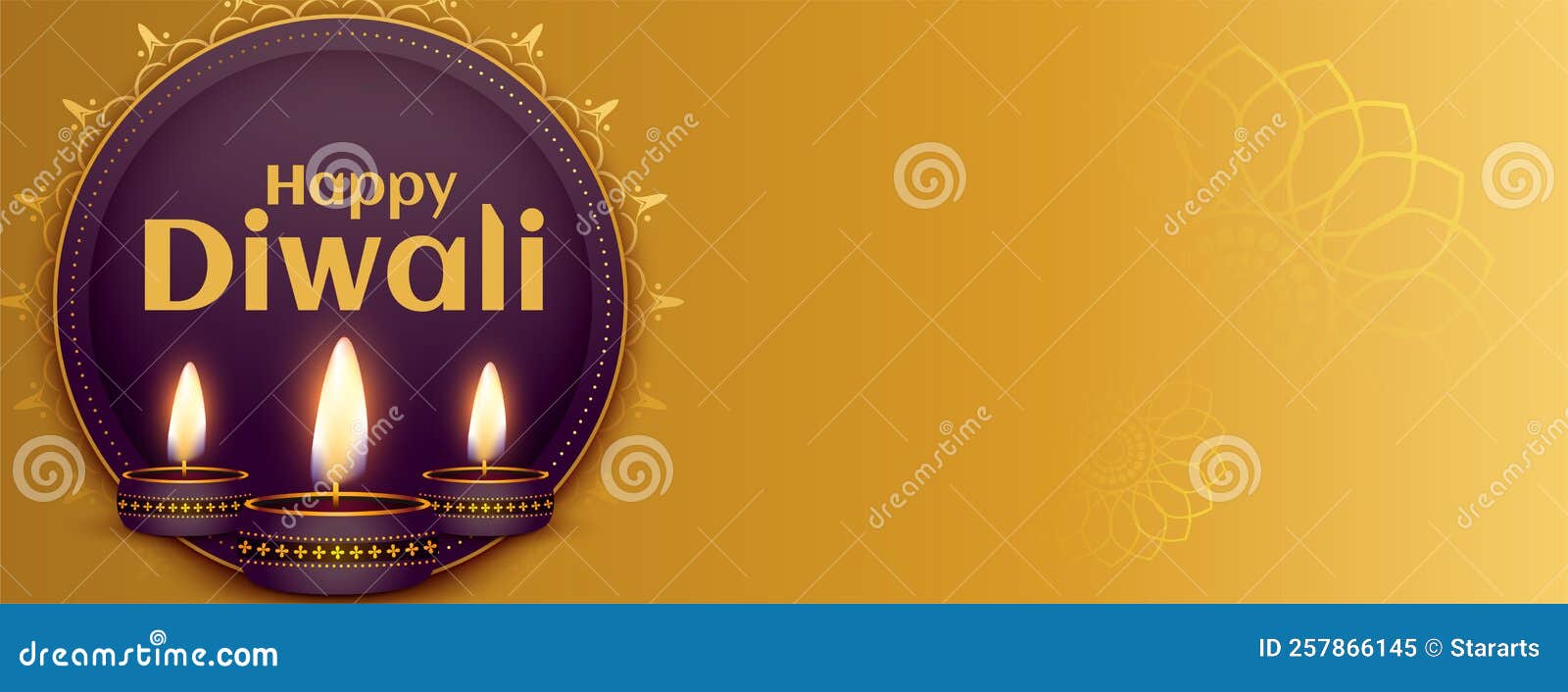 Premium Happy Diwali Occasion Banner with Copy Space Vector Stock ...