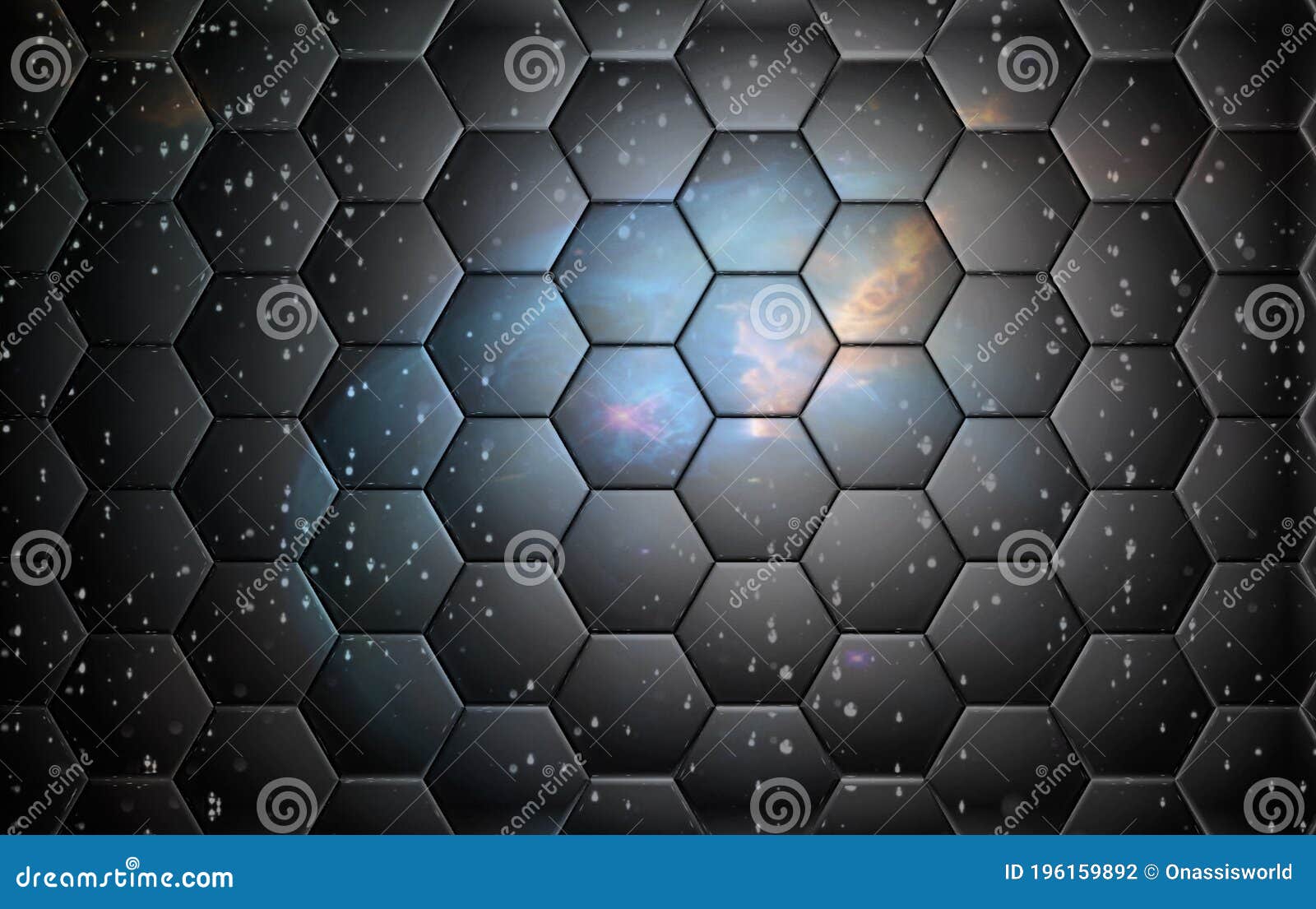Hexagon Space Background Vector Illustration | CartoonDealer.com #121916736