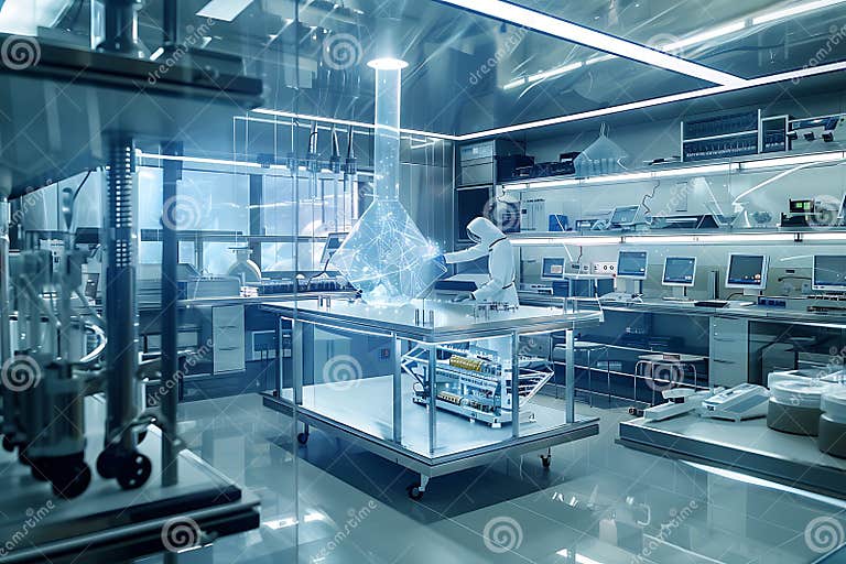 Premium High-Resolution Scientist Conducting Experiments in a Fully ...