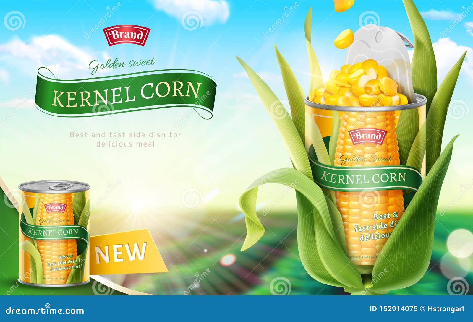 Kernel Corn Canned Food Ads Cartoon Vector | CartoonDealer.com #159511281