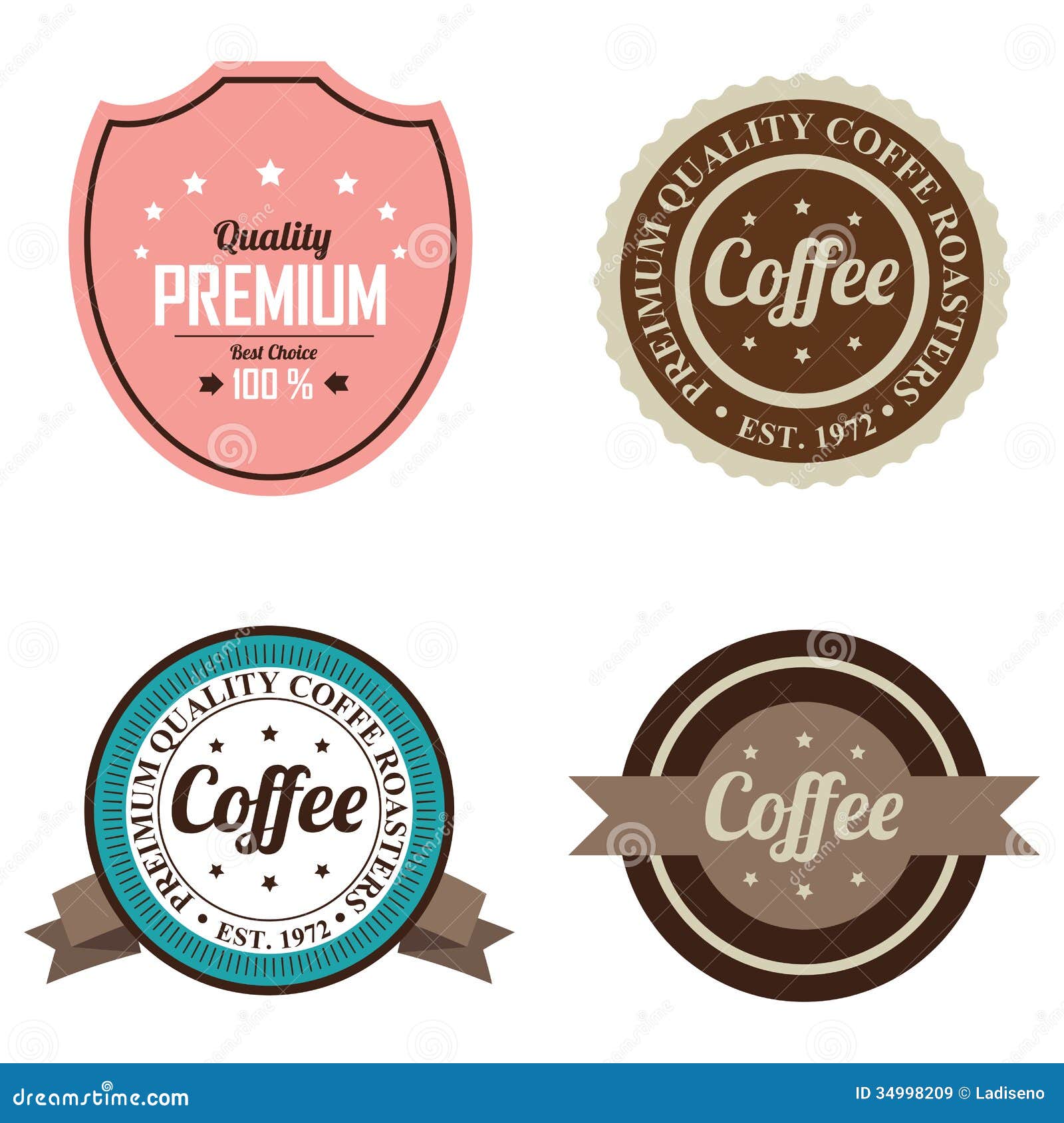 Premium Labels Cartoon Vector | CartoonDealer.com #34998209