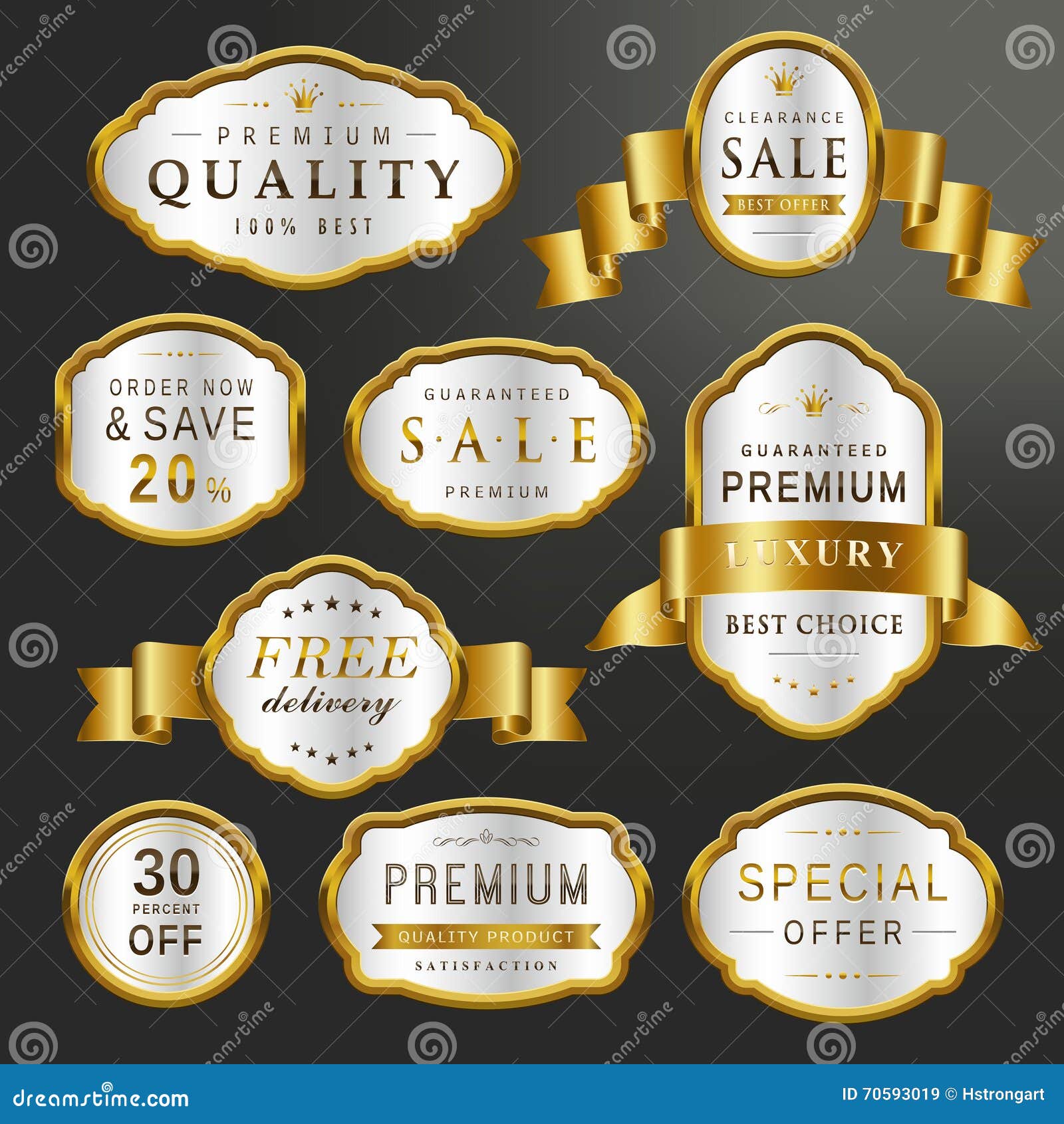 Premium Labels Set Collection Stock Illustration - Illustration of ...