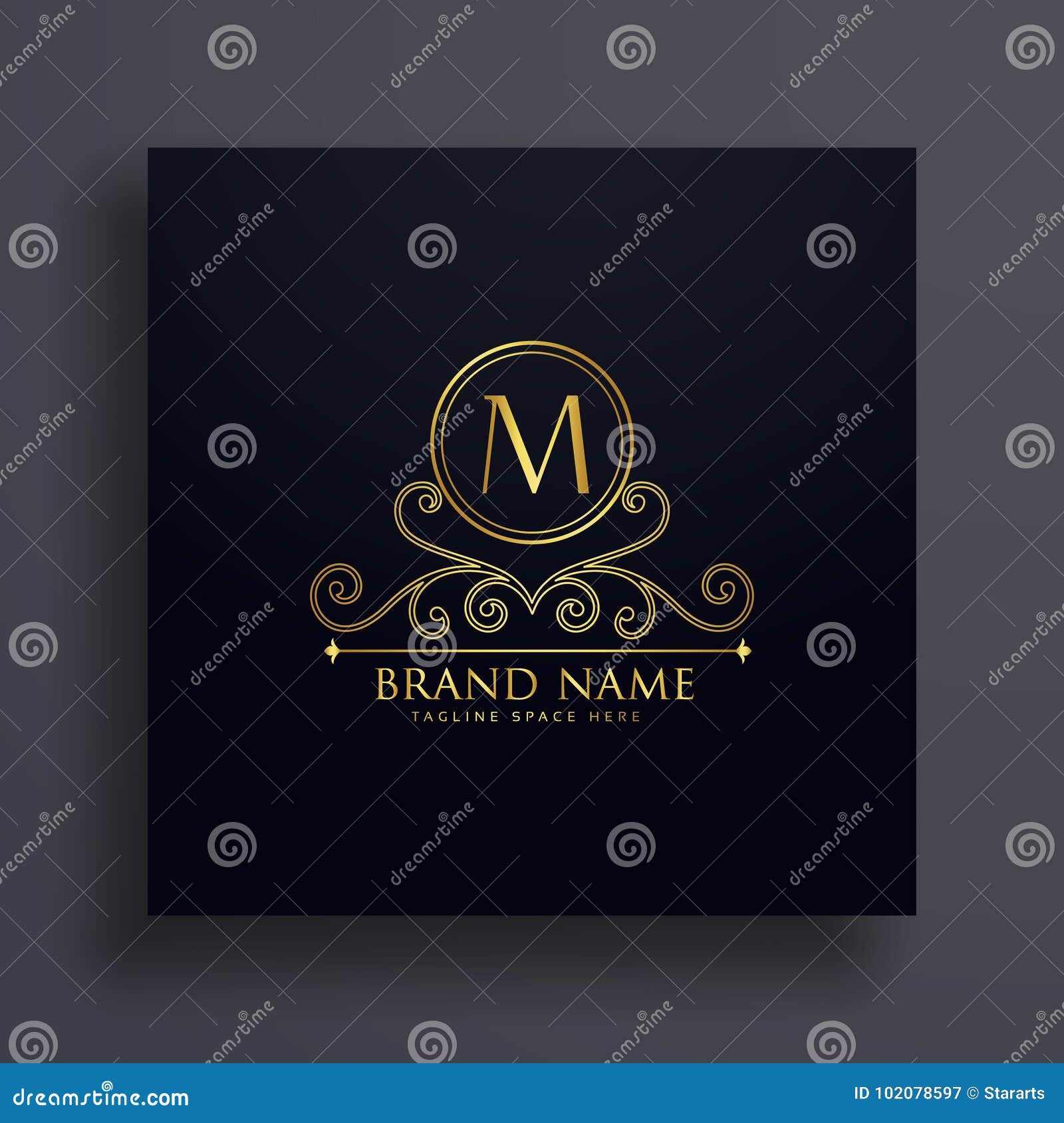 Premium Letter M Logo Concept Design with Decorative Element Stock ...
