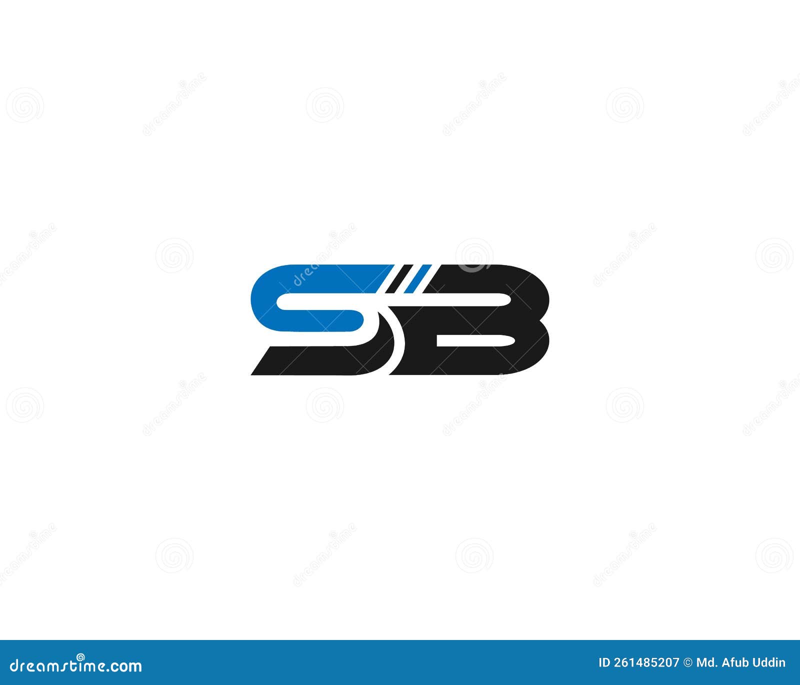Premium Letter SB Logo Design Cartoon Vector | CartoonDealer.com #261485207