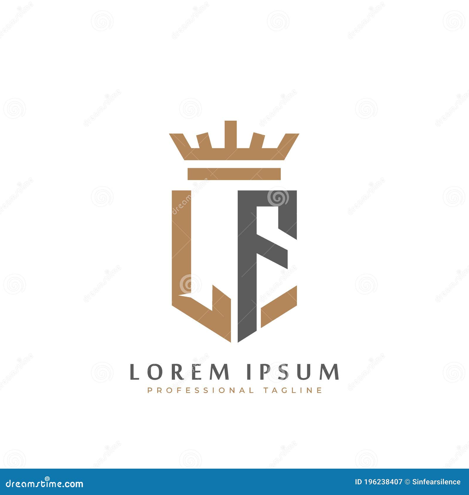Premium Lf Monogram Of Two Letters Landf Elegant Gold Shield Initials