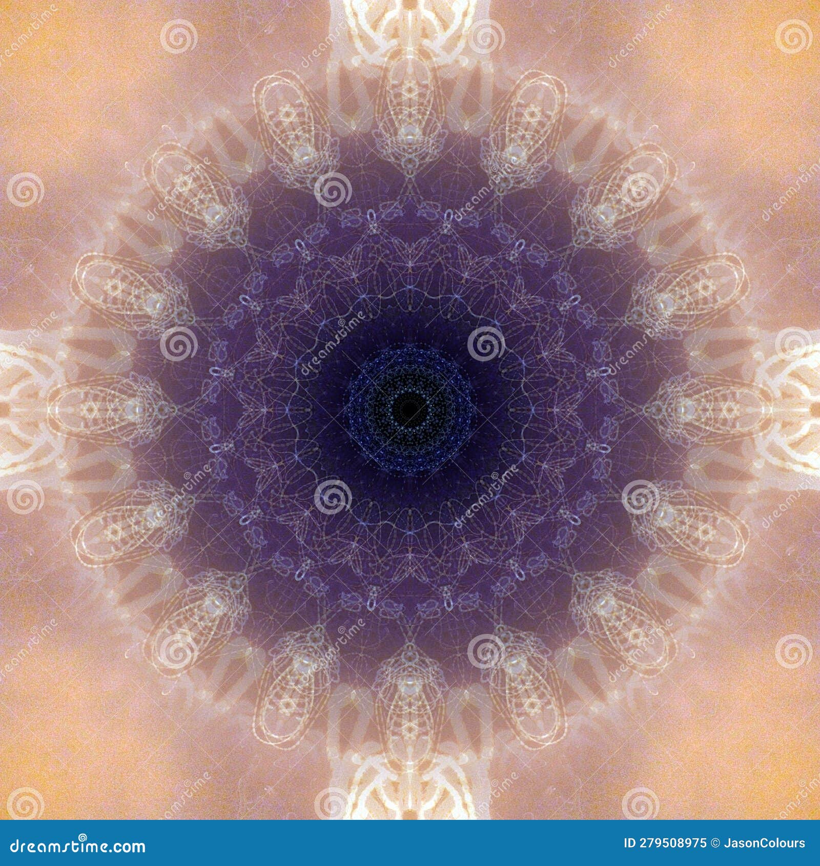 Premium Light Code Mandala Technology Pattern Tile Pavement Blue Flower ...