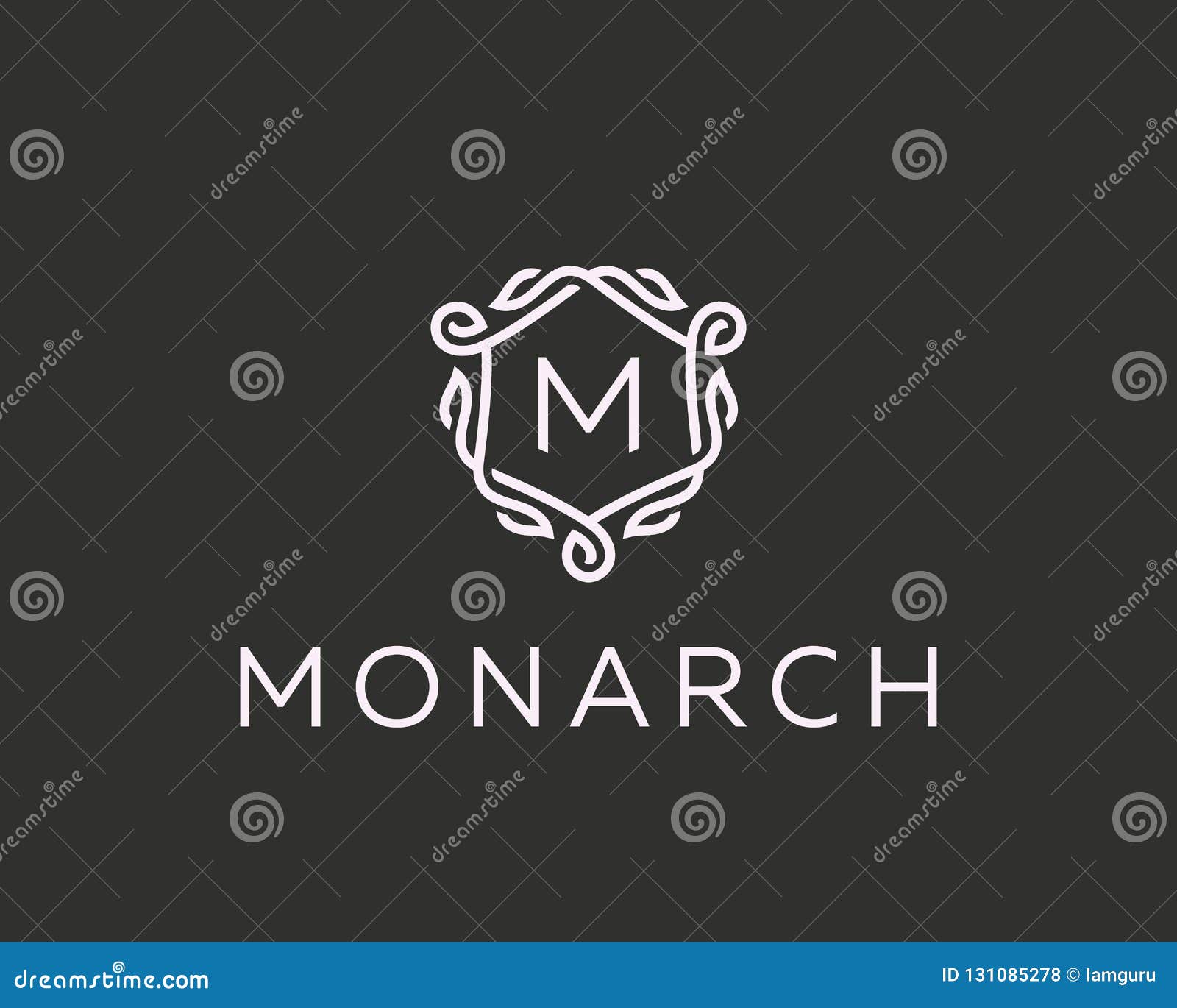 Shield Monogram Logo Letter M Badge Cartoon Vector | CartoonDealer.com ...