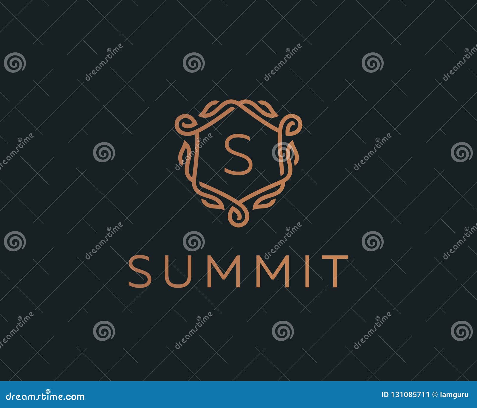 Premium Linear Shield Monogram Letter S Logotype. Elegant Crest Leaf ...