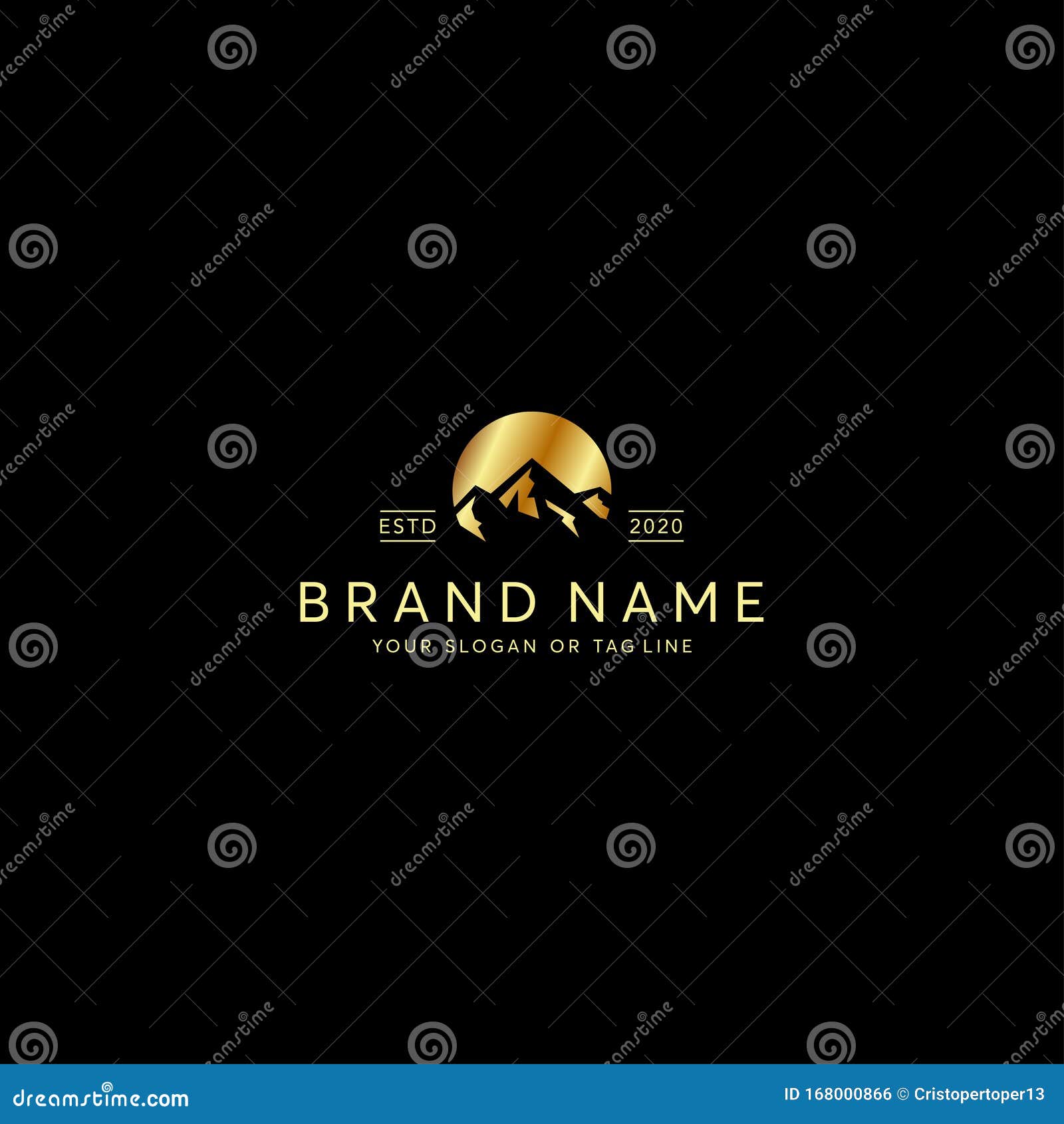 Premium Luxury Gold Mountain Logo Design Vector Stock Vector ...