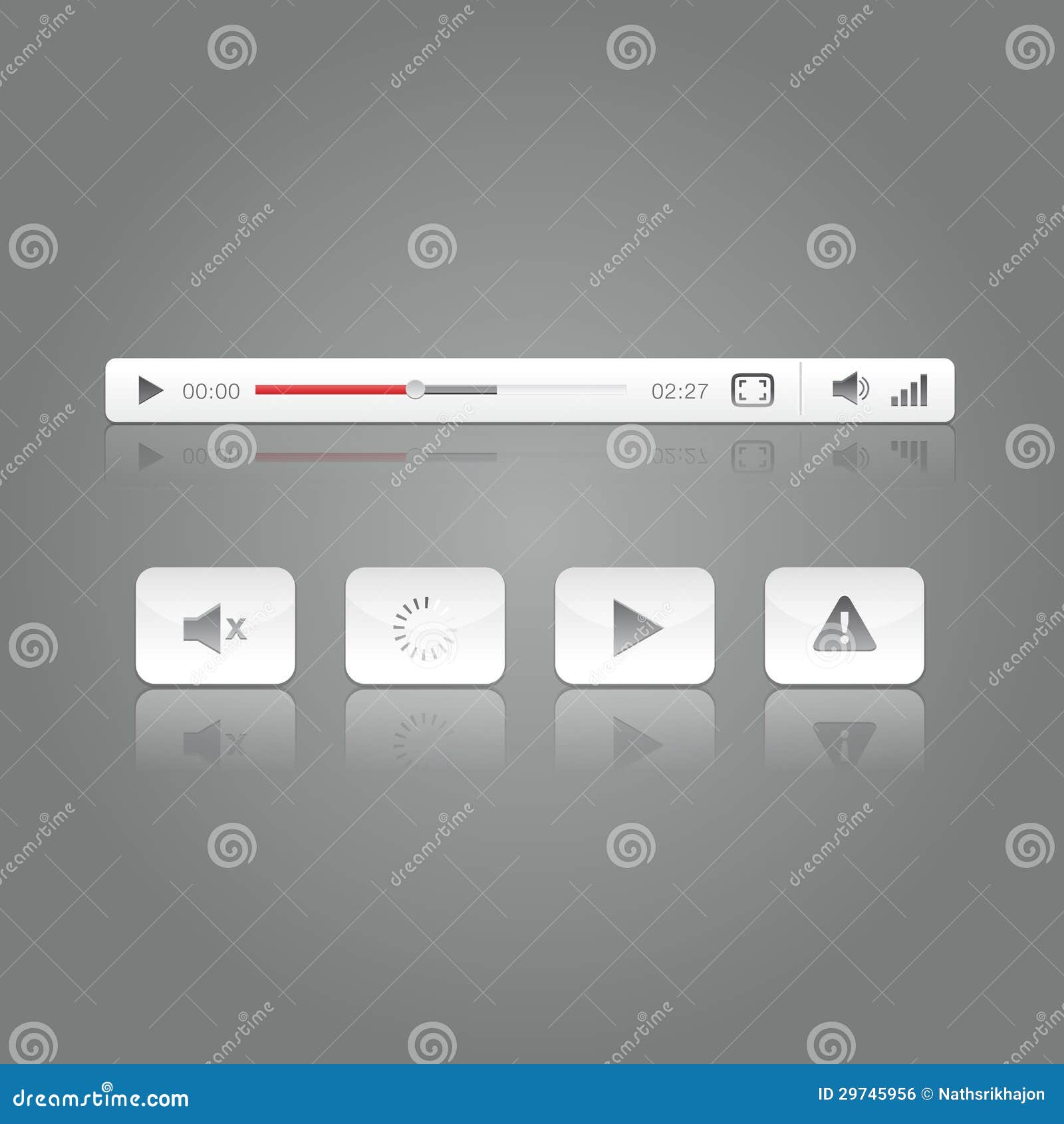 Player Button Set Icons Sign, Play Button Signs, Video Audio Player ...