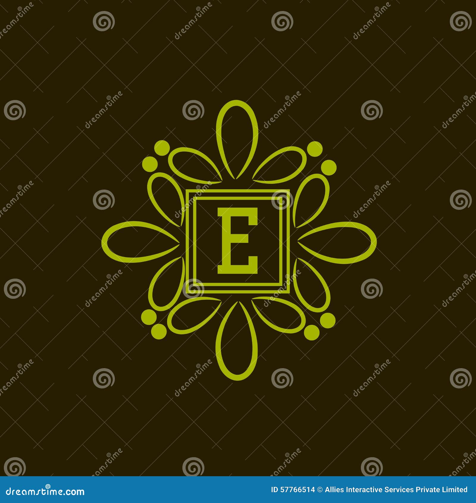 Premium Monogram with English Alphabet E. Stock Illustration ...