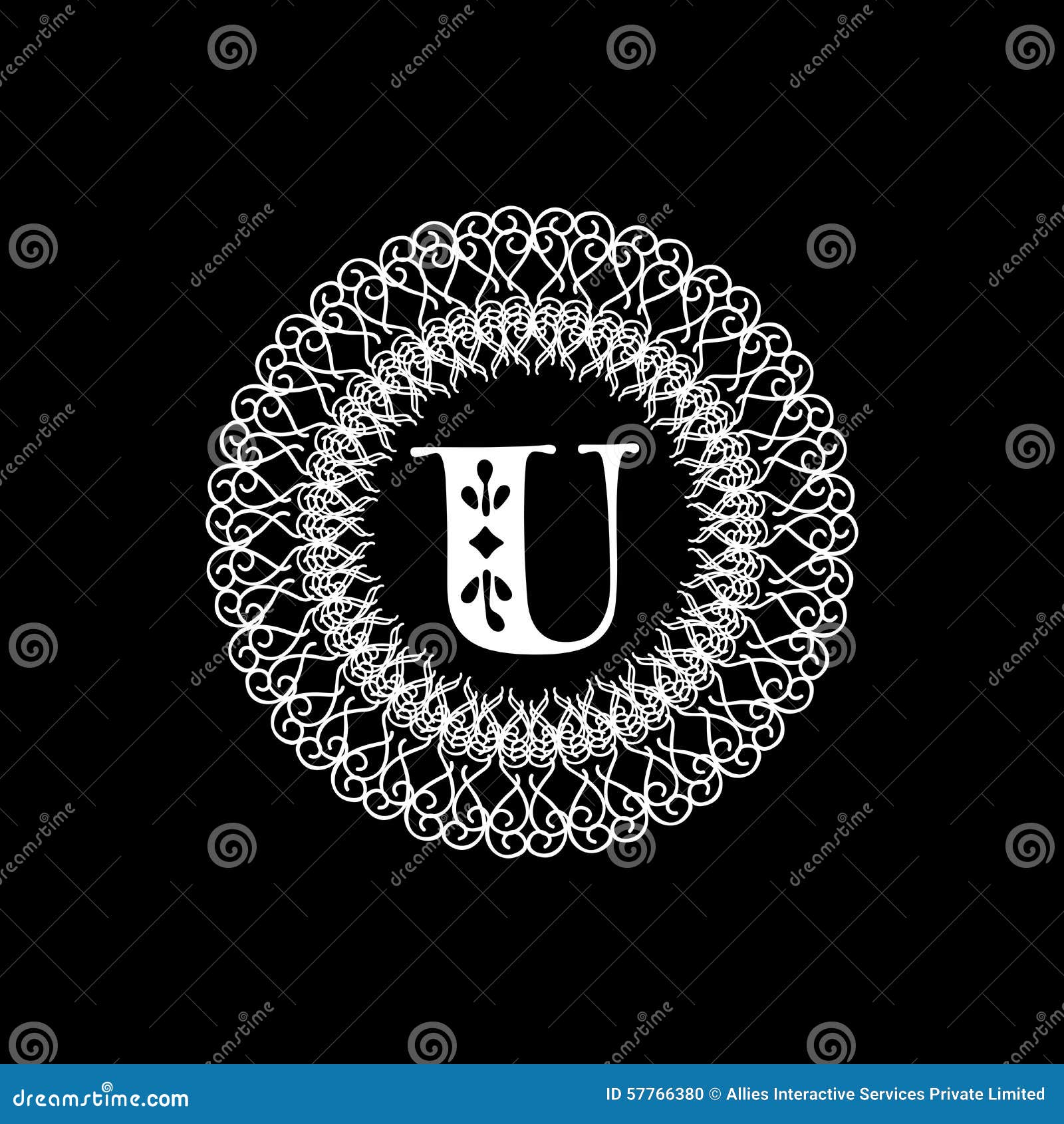 Premium Monogram with English Alphabet U. Stock Illustration ...