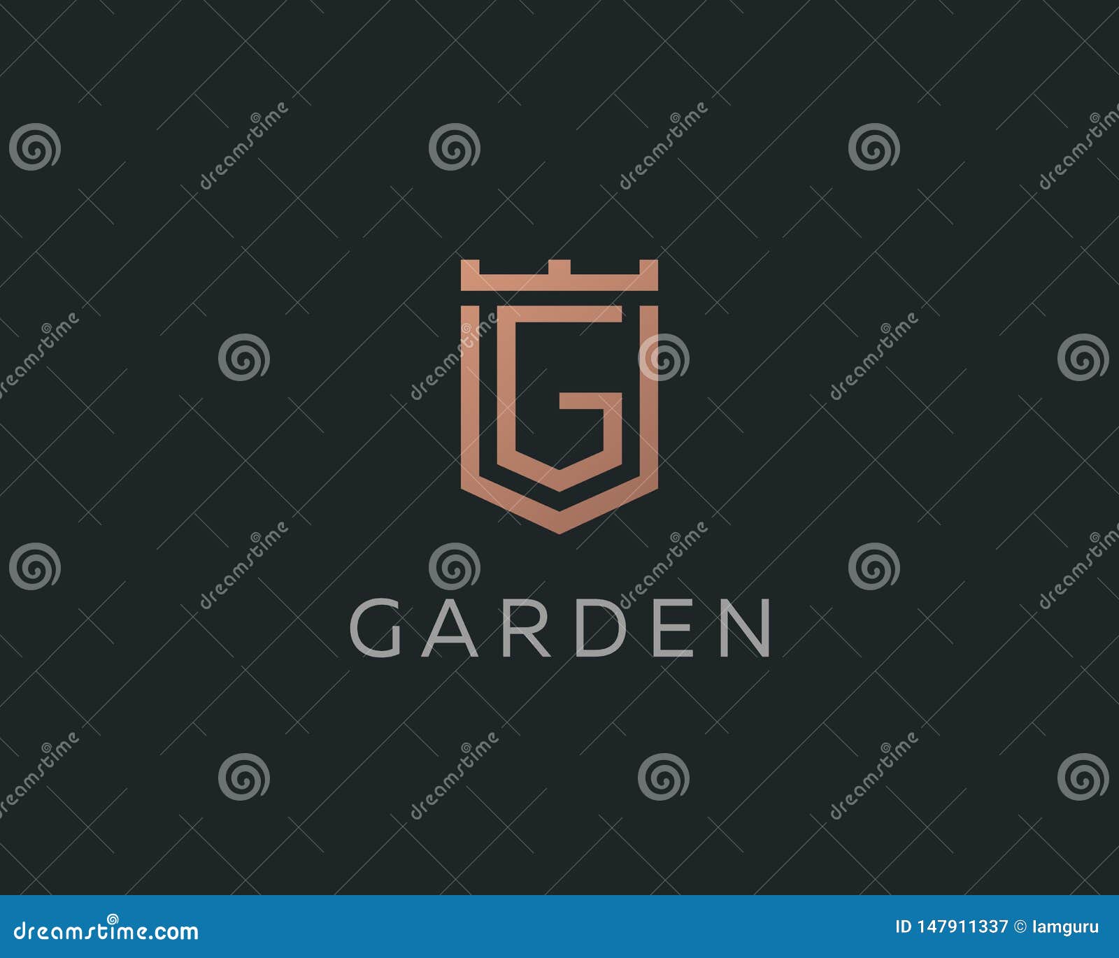 Premium Monogram Letter G Initials Logotype. Elegant Shield Crown ...