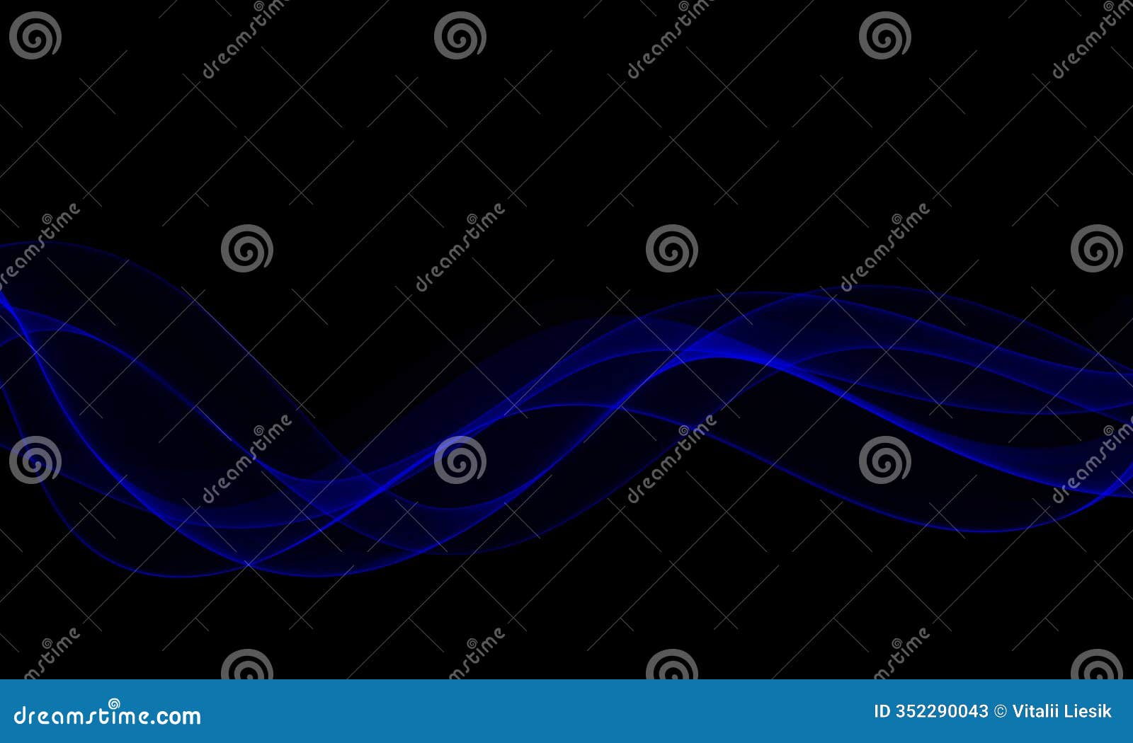 Premium Neon Flow Blue Abstract Wave Neon on Black Background. Stock ...