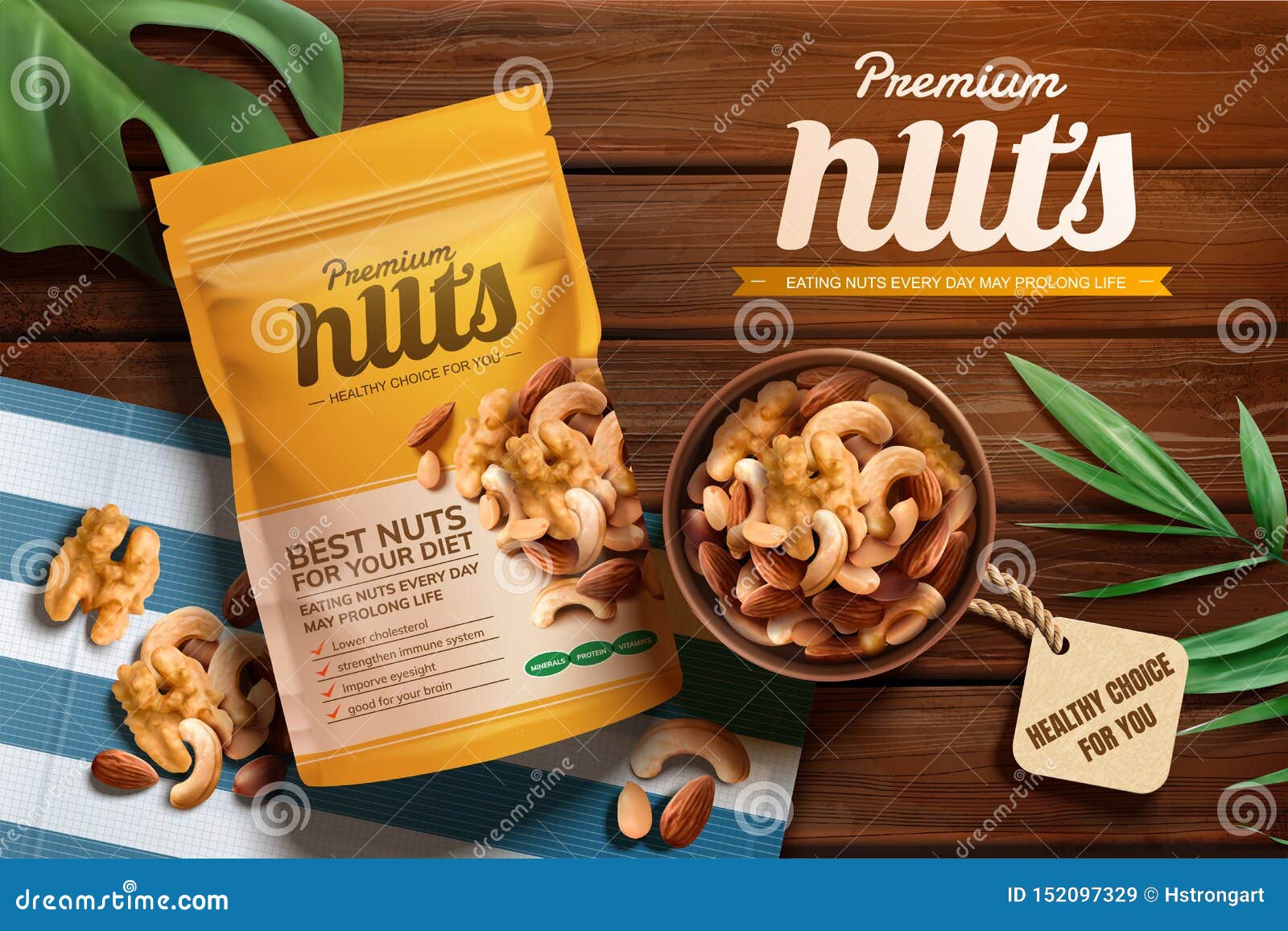 Premium nuts ads stock illustration. Illustration of healthy - 152097329