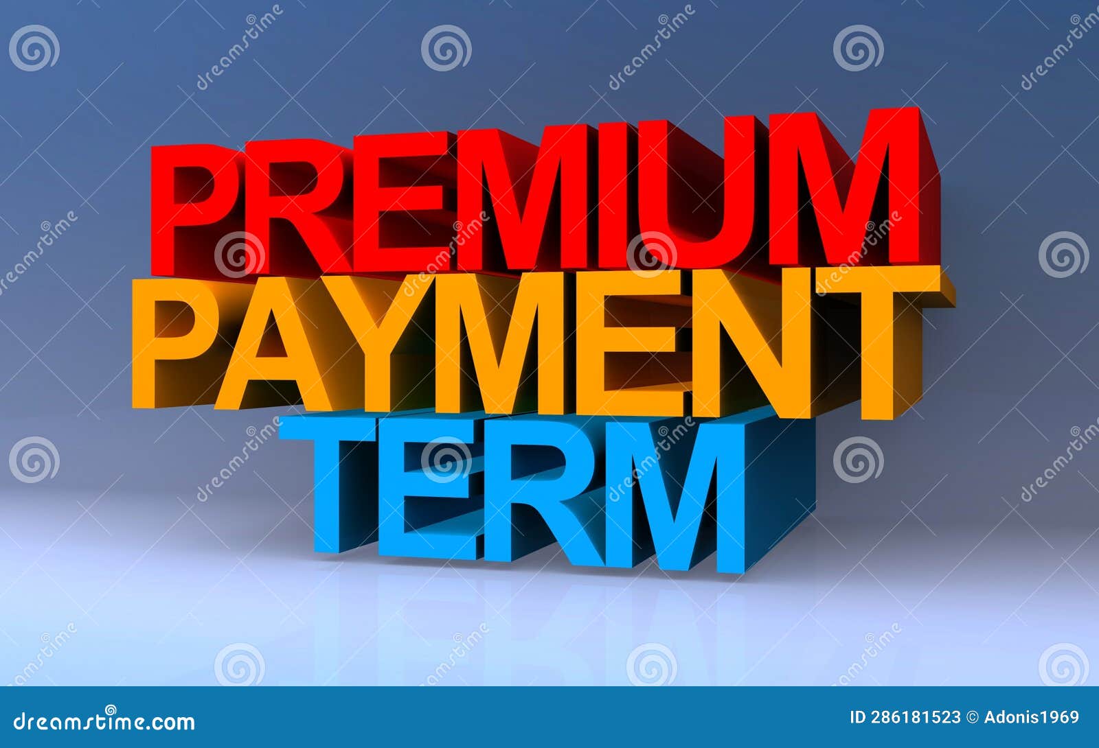 Premium Payment Term on Blue Stock Illustration - Illustration of rate ...