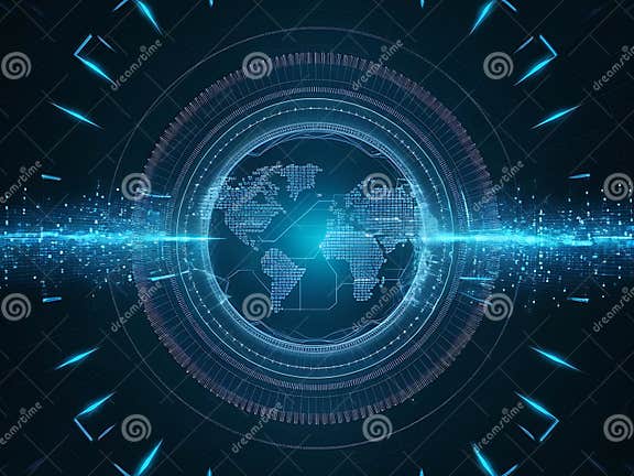 Digital Information Technology Binary World Concept Computer Generated Background Illustration ...